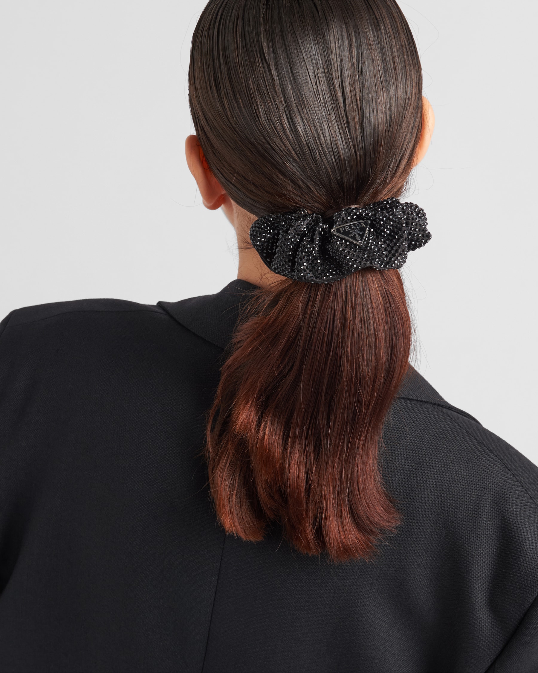 Black Satin Scrunchie | PRADA