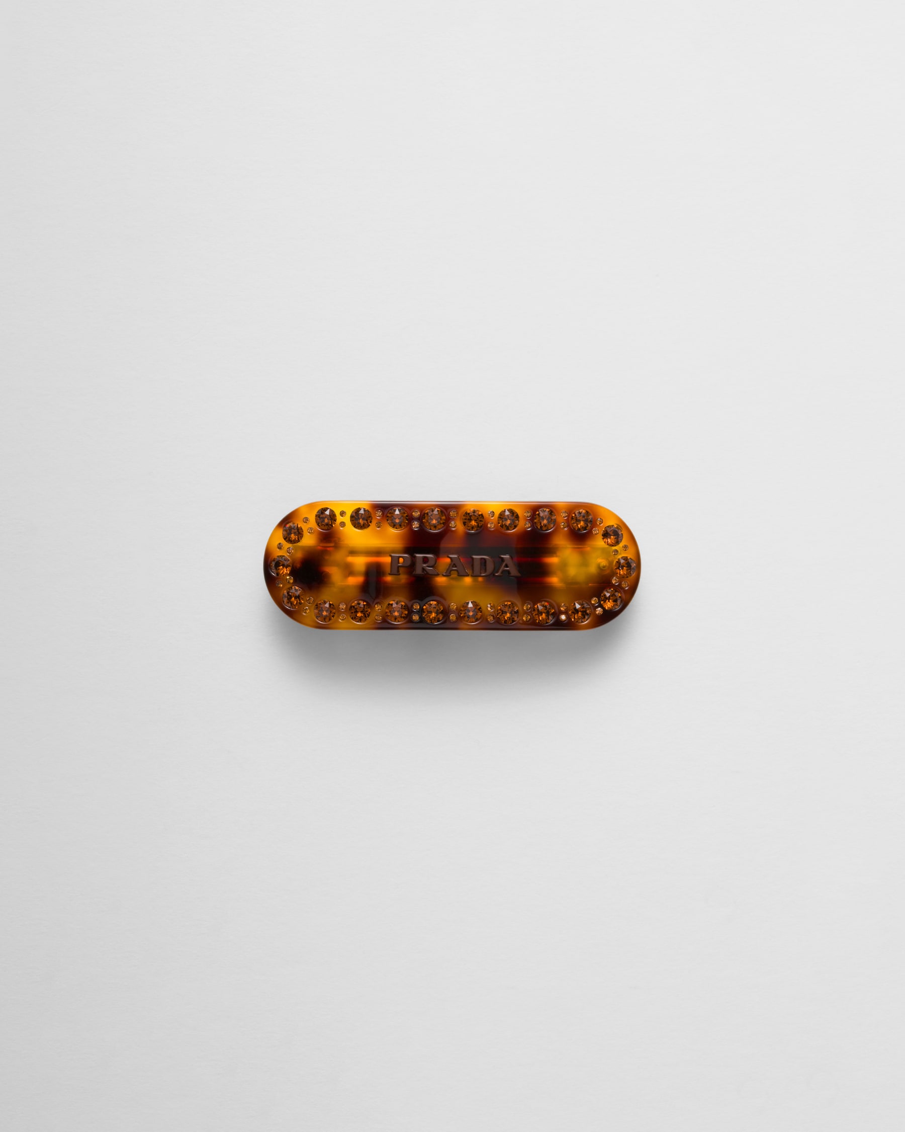 Barrette En Plexiglas Miel/écaille | PRADA