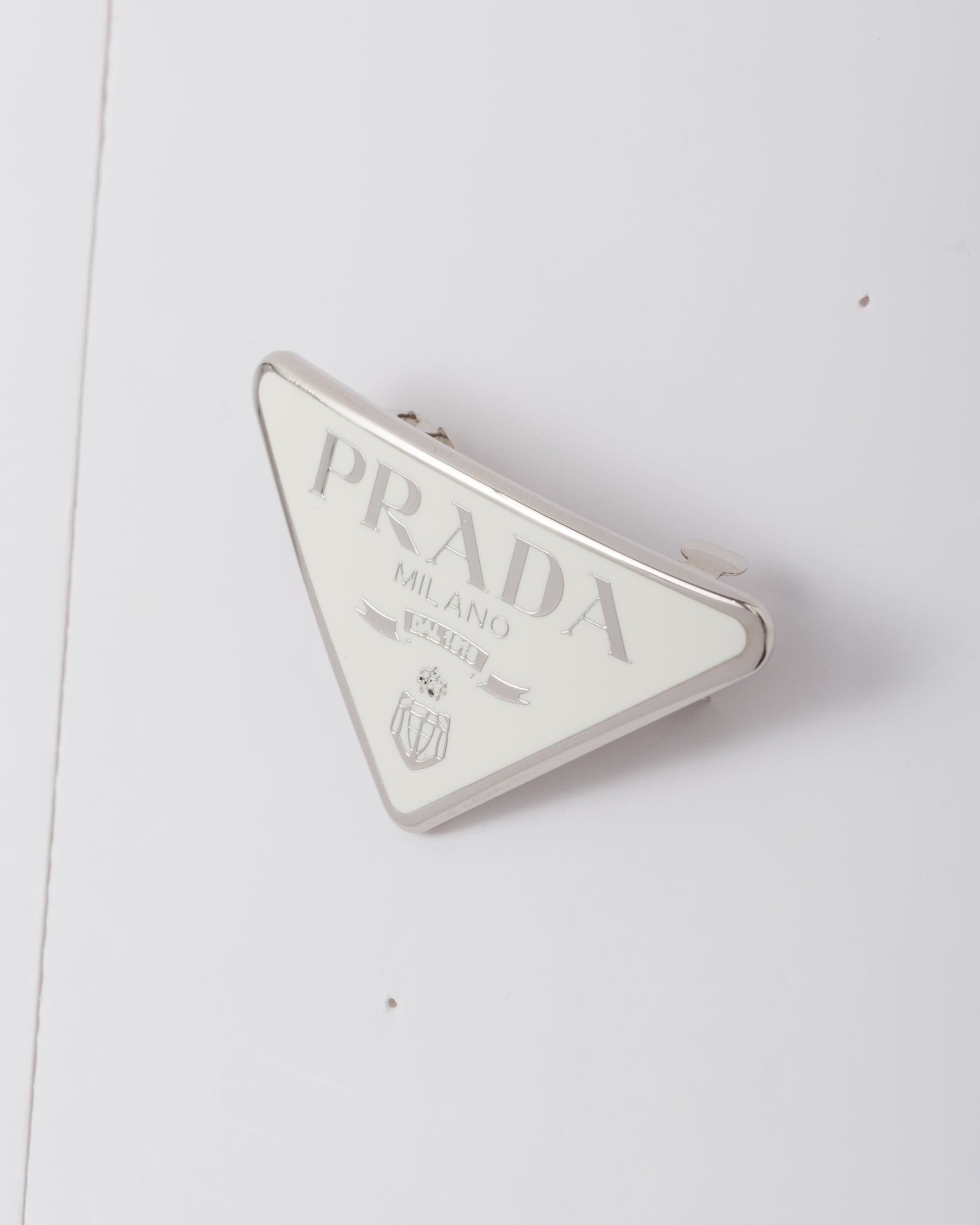 White Metal Hair Clip | PRADA