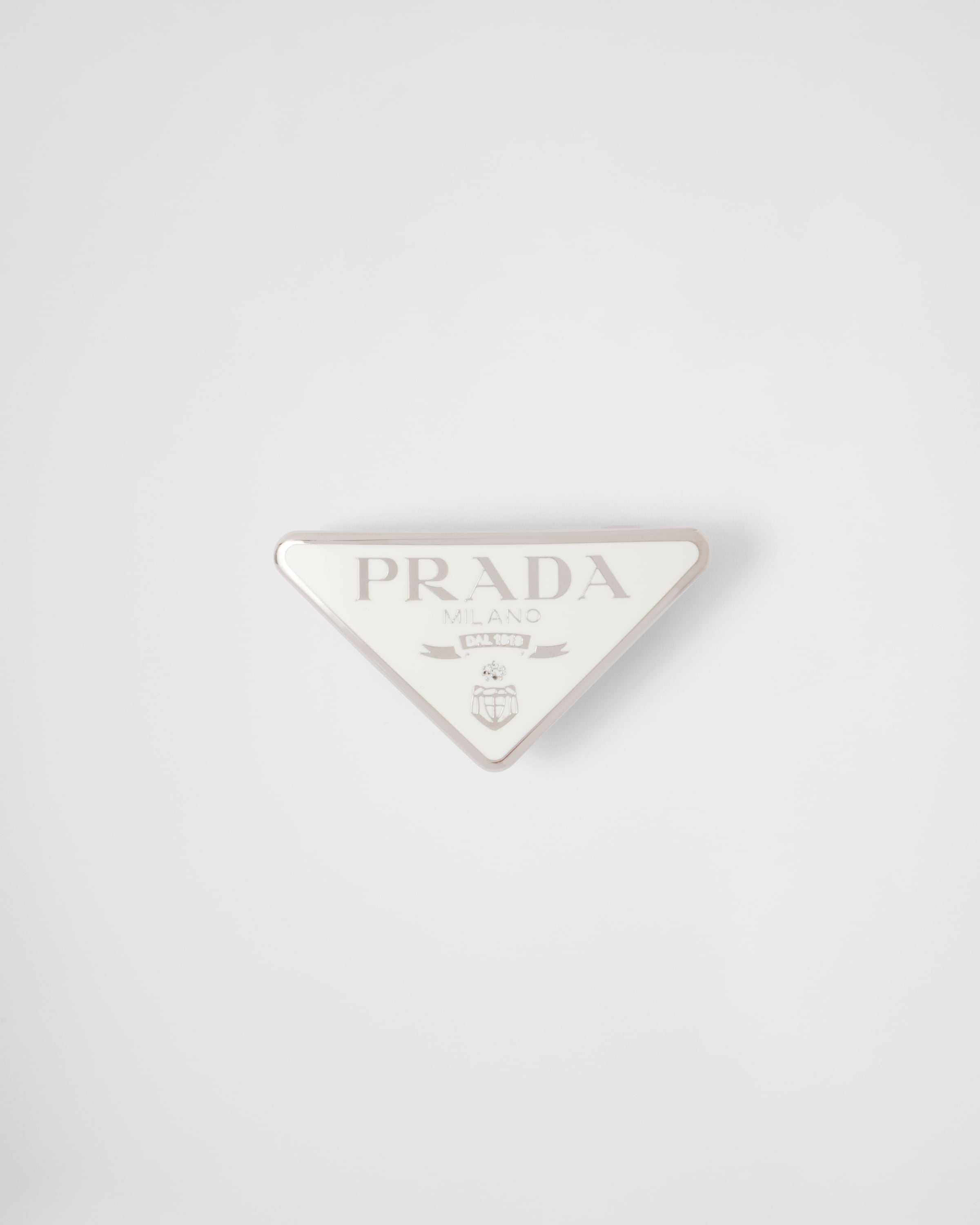 White Metal Hair Clip | PRADA
