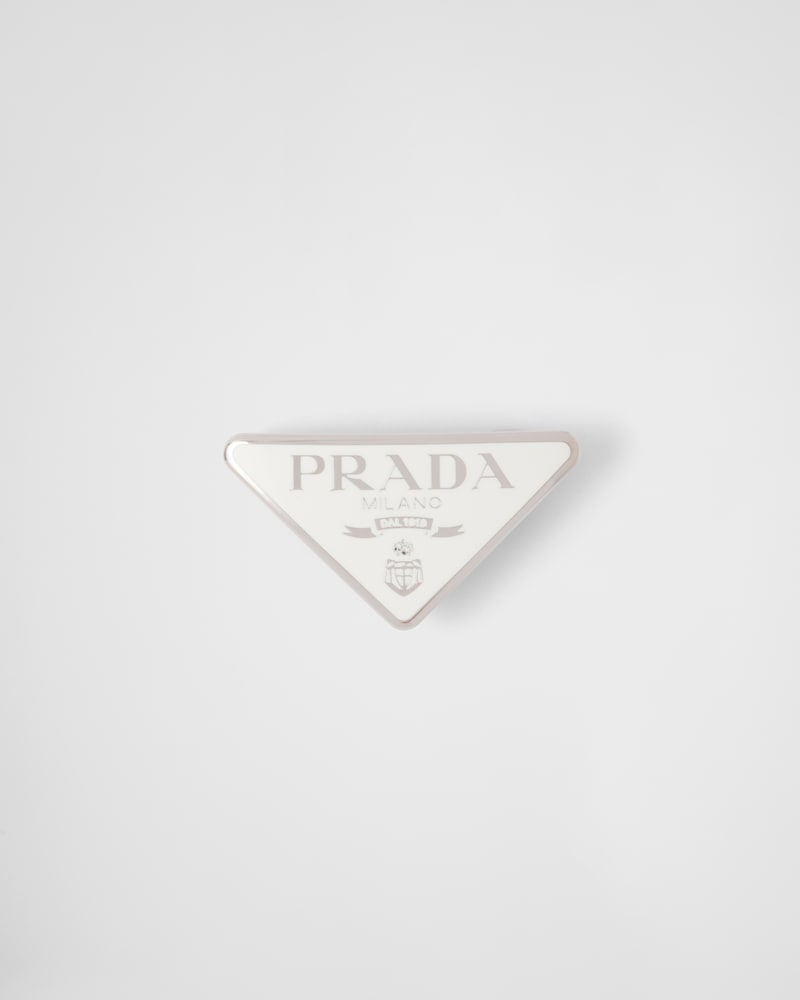 White Metal Hair Clip | PRADA