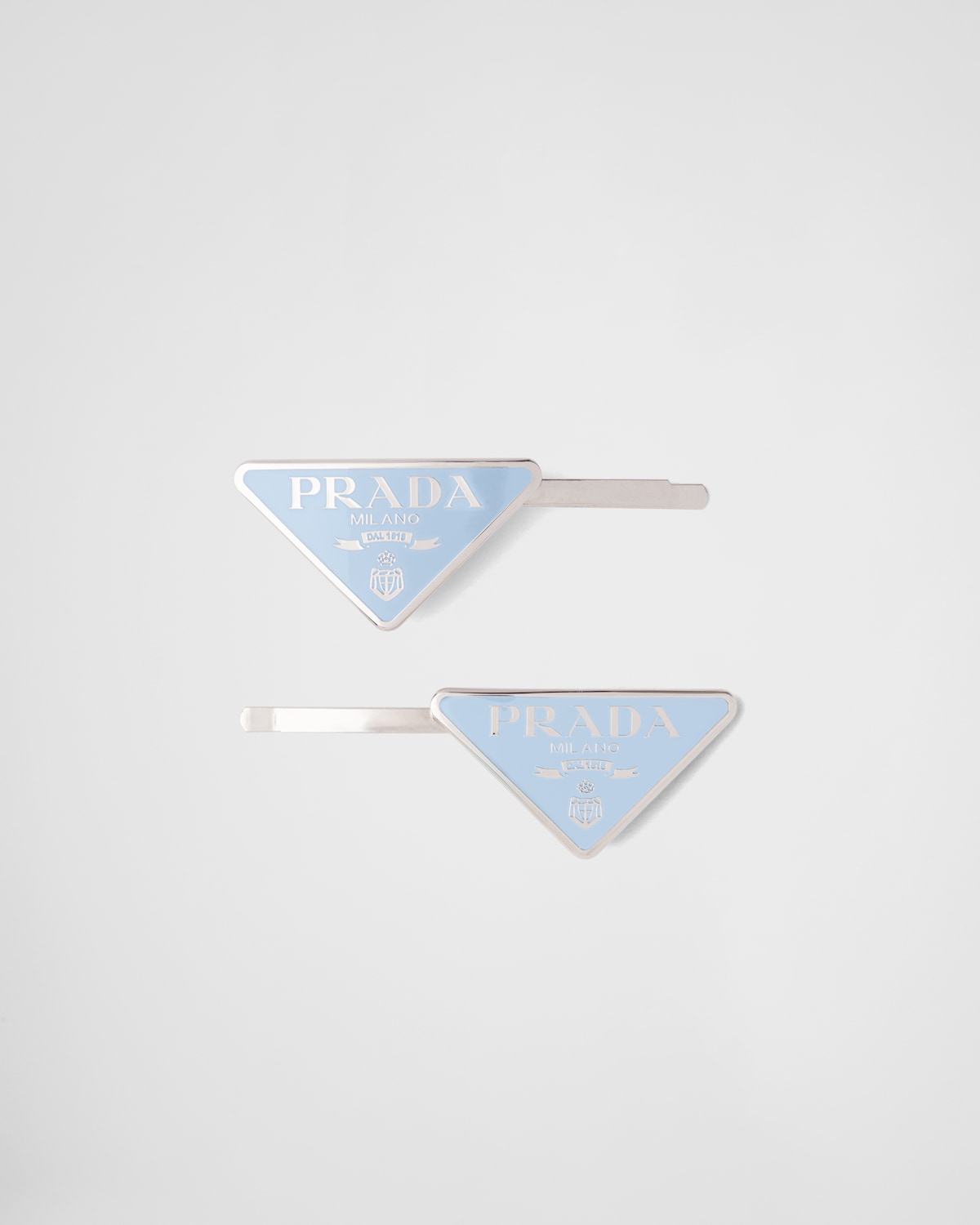 Light Blue Metal Hair Clips | PRADA