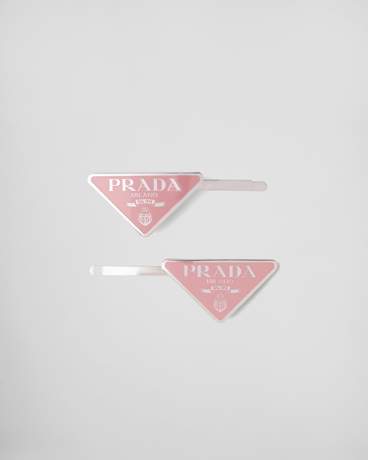 Alabaster Pink Metal Hair Clips | PRADA