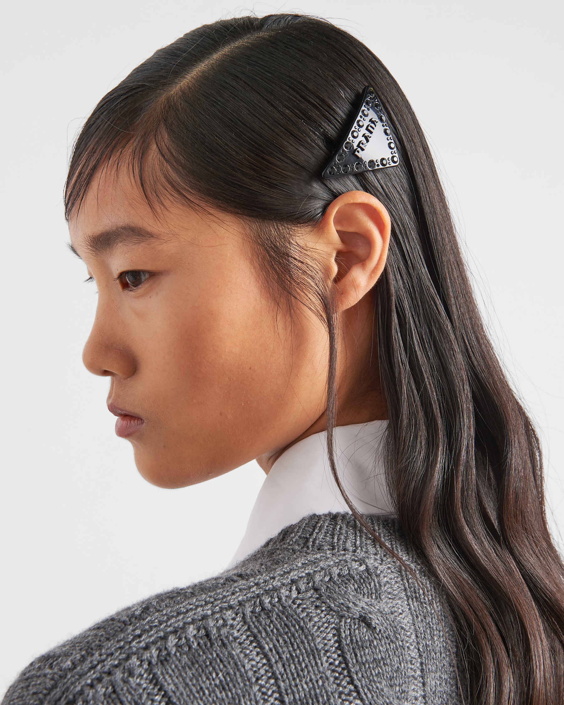 Black Plexiglass Hair Clip | PRADA