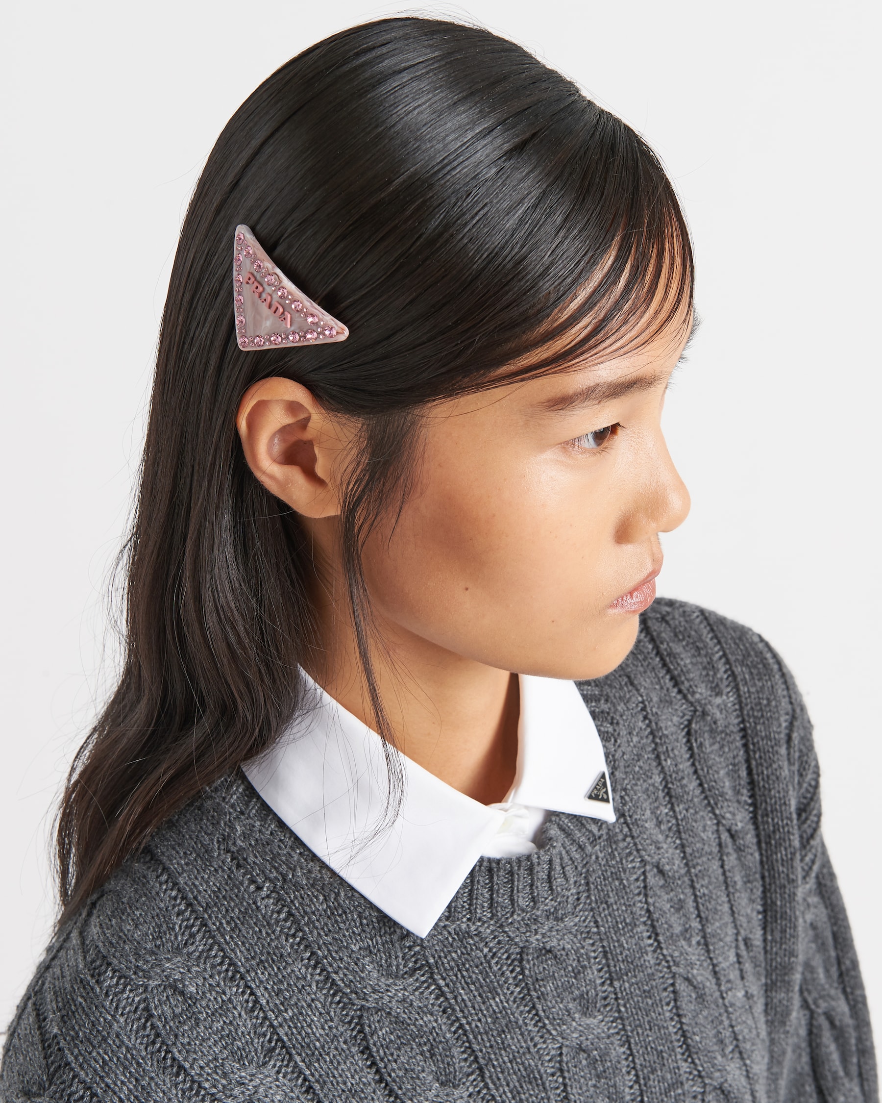 Petal Pink Plexiglass Hair Clip | PRADA