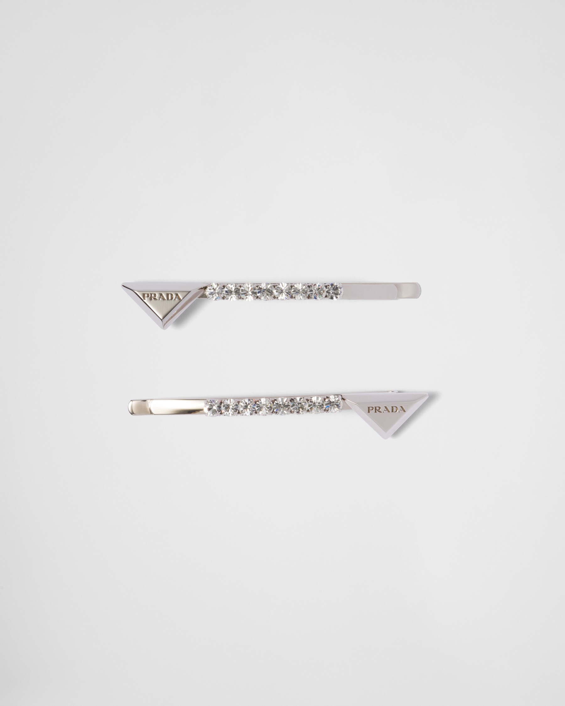 Steel/crystal Embellished Brass Hair Clip | PRADA