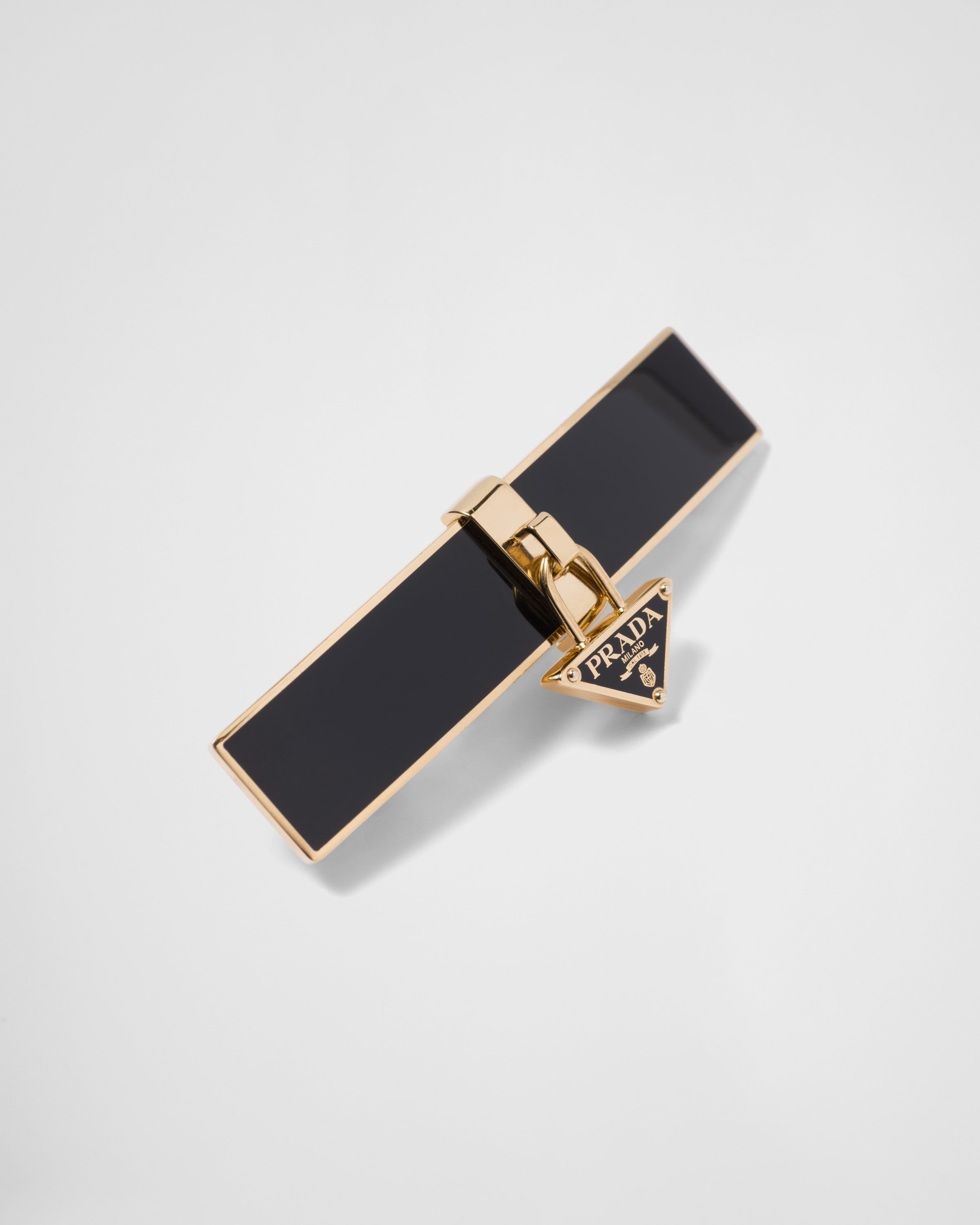 Black/gold Metal hair clip | Prada