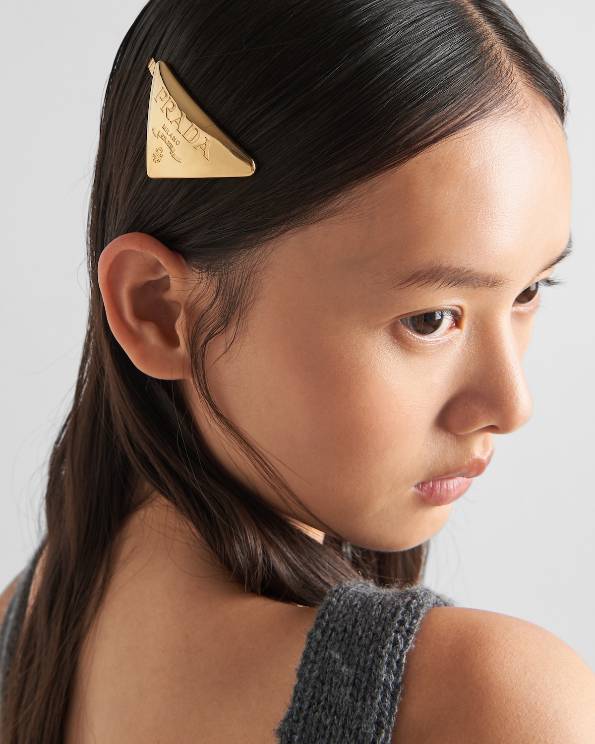 Gold Metal Hair Clips | PRADA