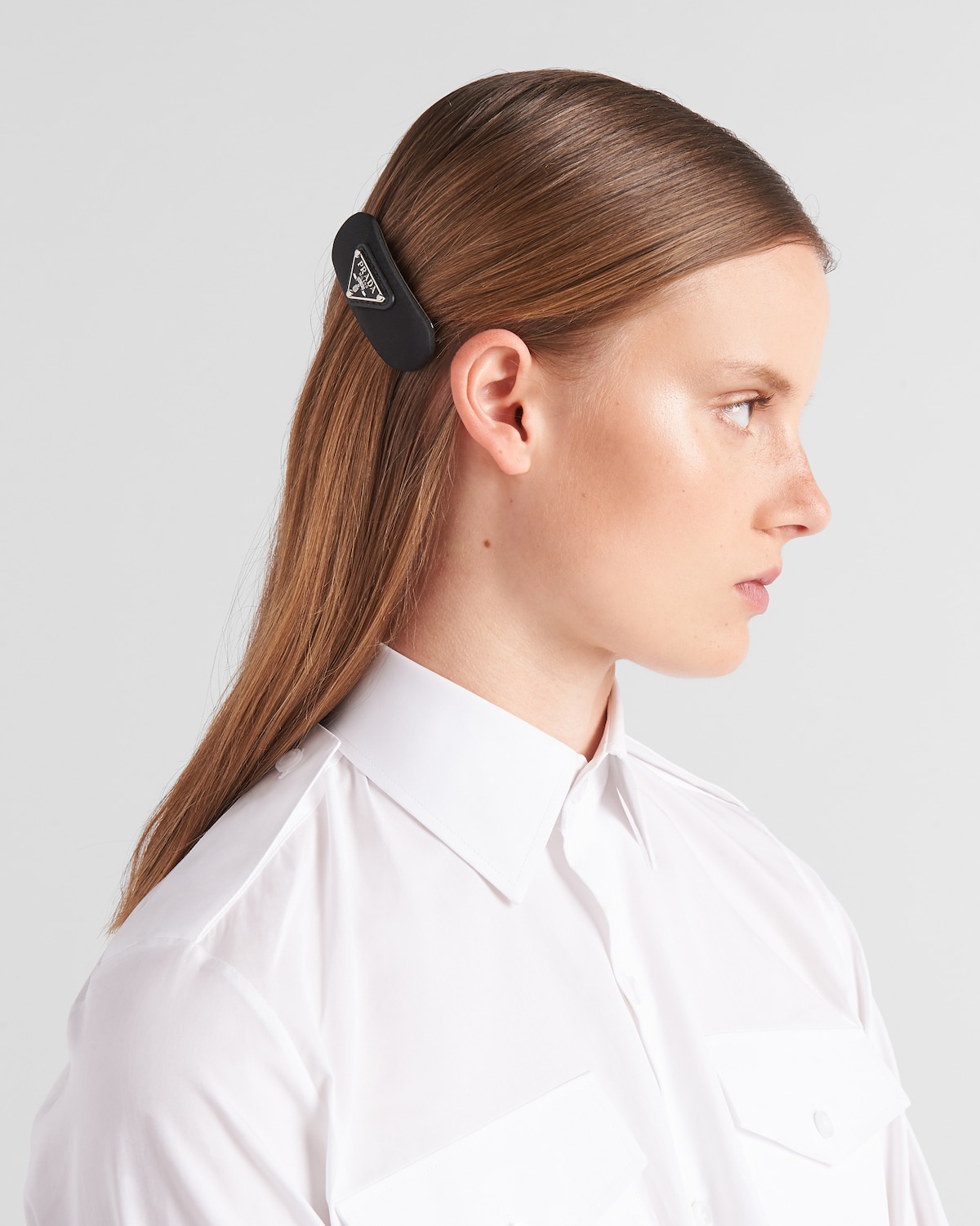 Black Re-nylon Hair Clip | PRADA