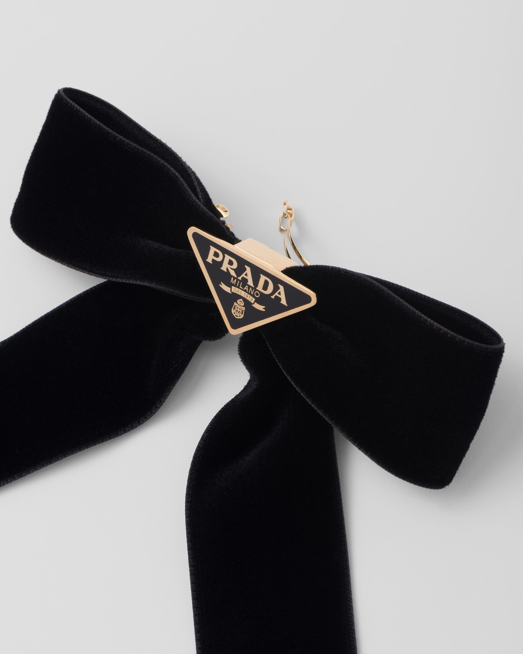 Black Velvet Hair Clip | PRADA