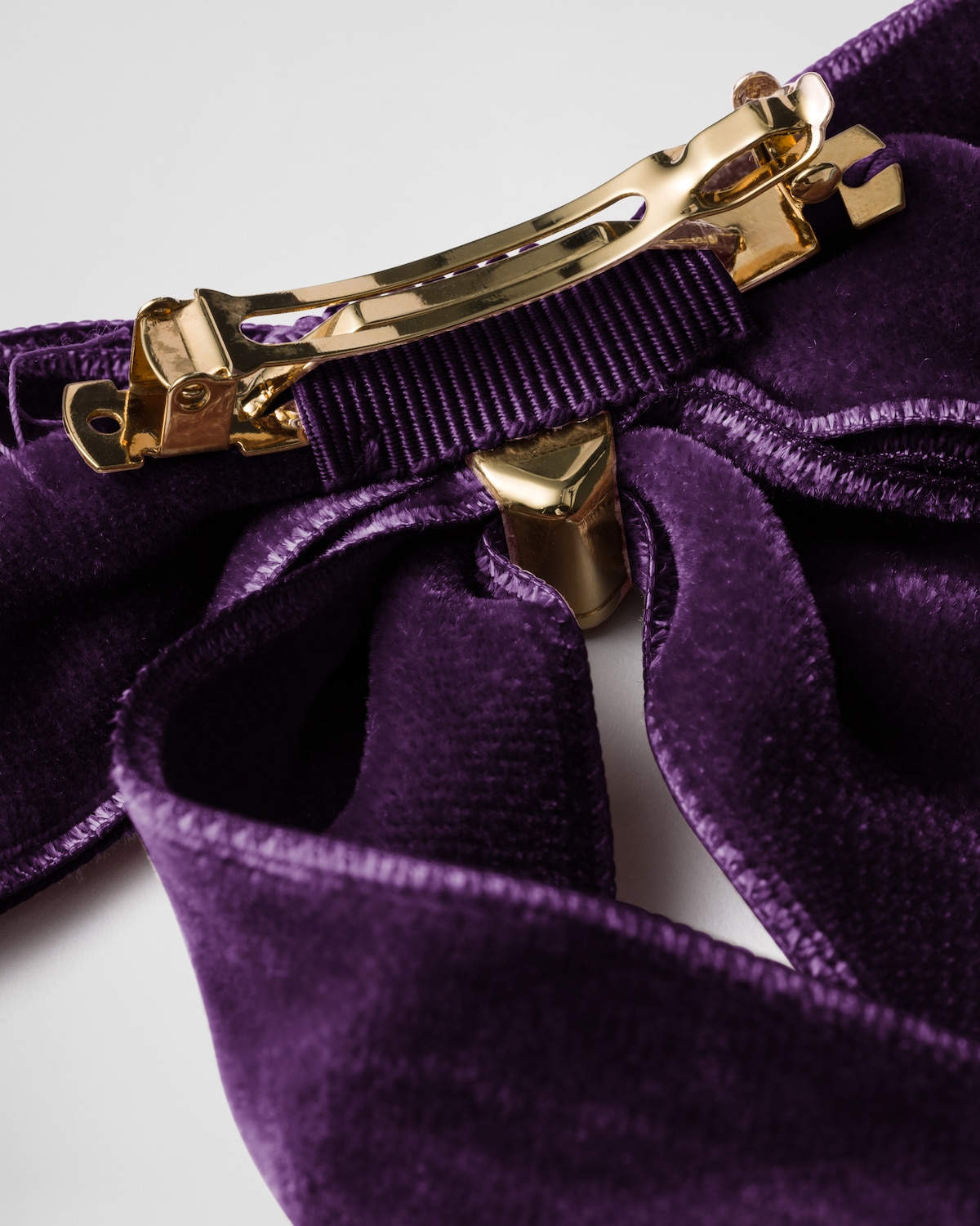 Plum Velvet Hair Clip | PRADA