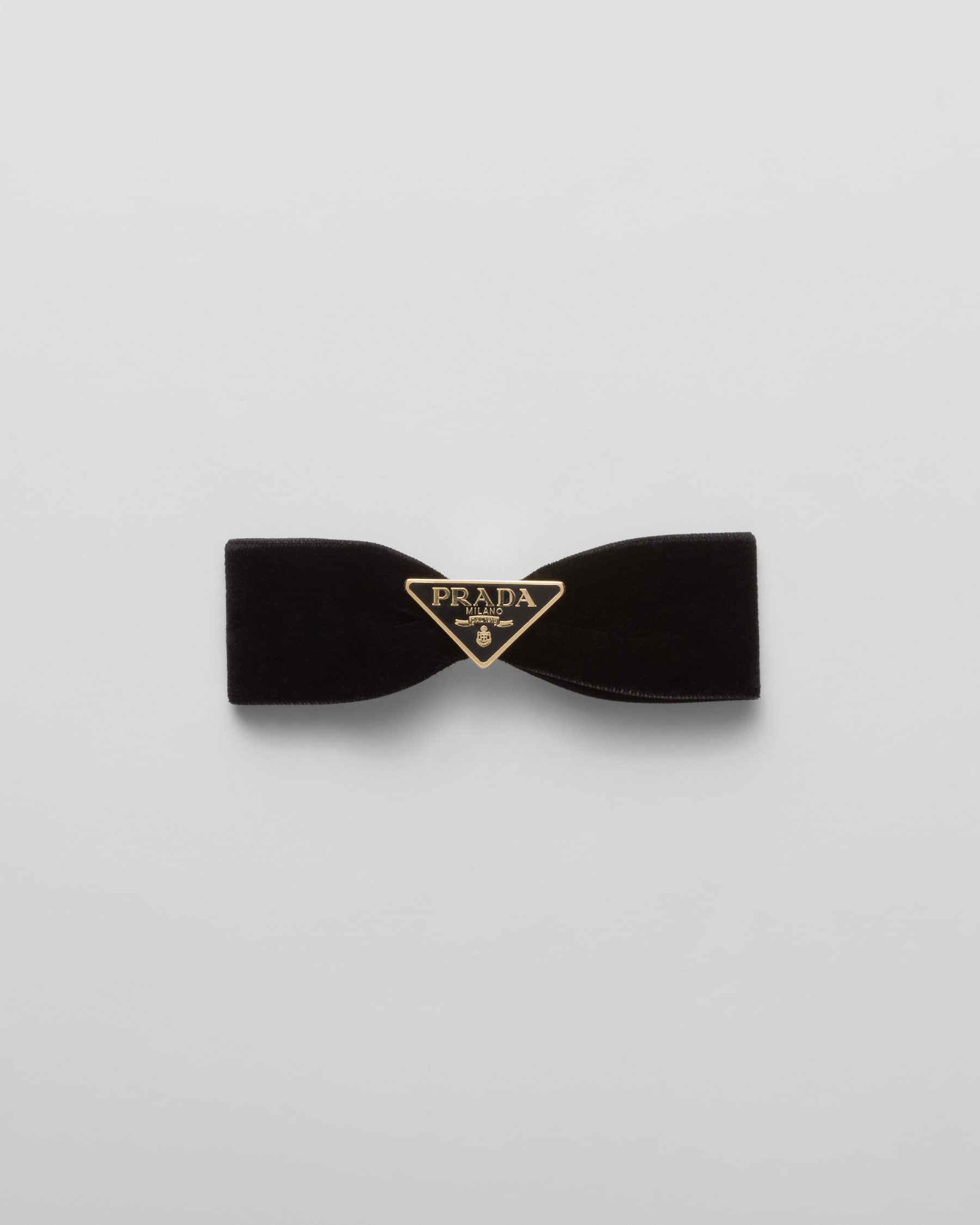 Black Velvet Hair Clip | PRADA