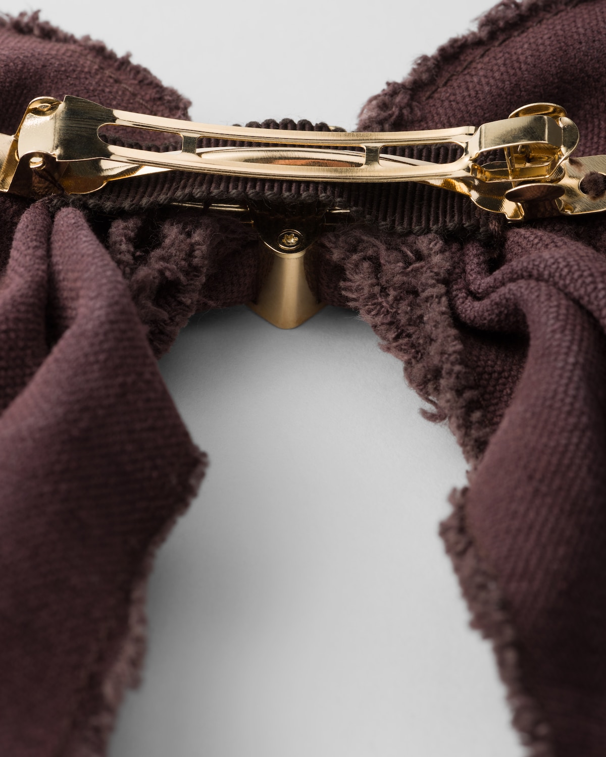 Burgundy Canvas Hair Clip | PRADA