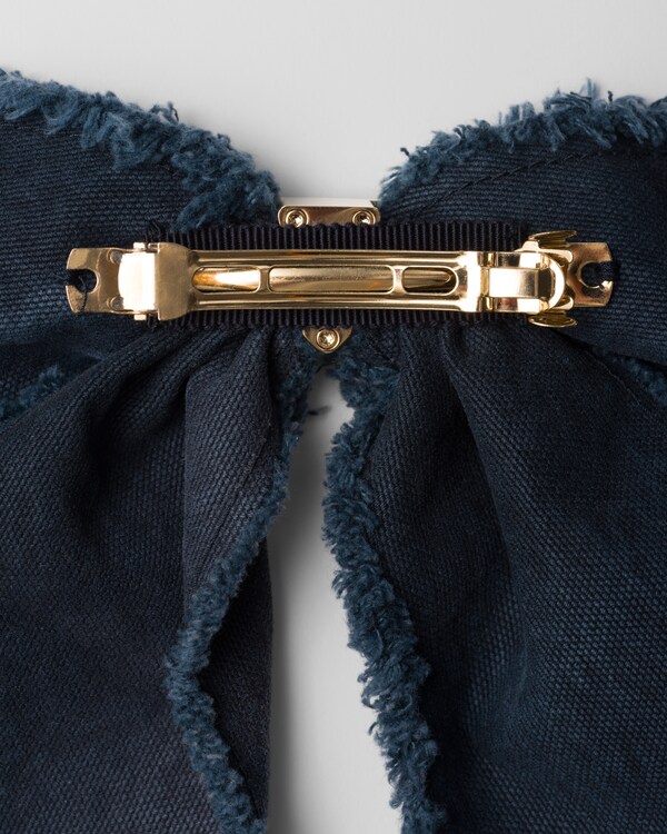 Baltic Blue Canvas Hair Clip | PRADA