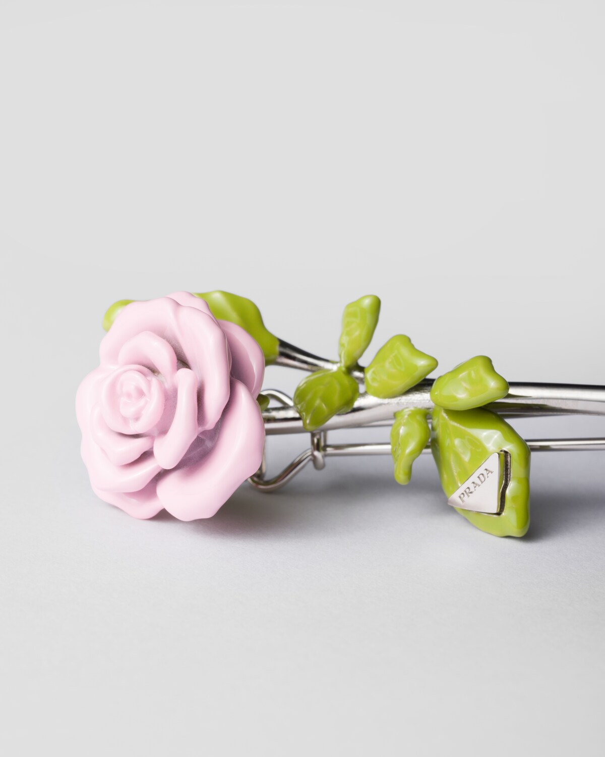 Petal Pink Enamelled Metal Hair Clip | PRADA