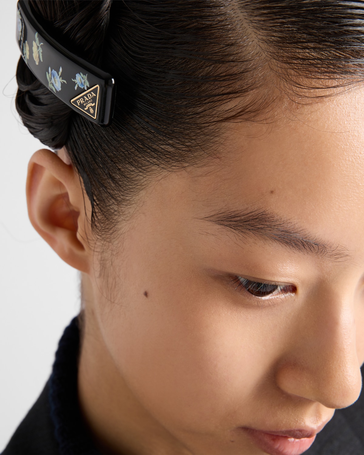 Black/light Blue Plexiglas And Metal Hair Barrettes | PRADA