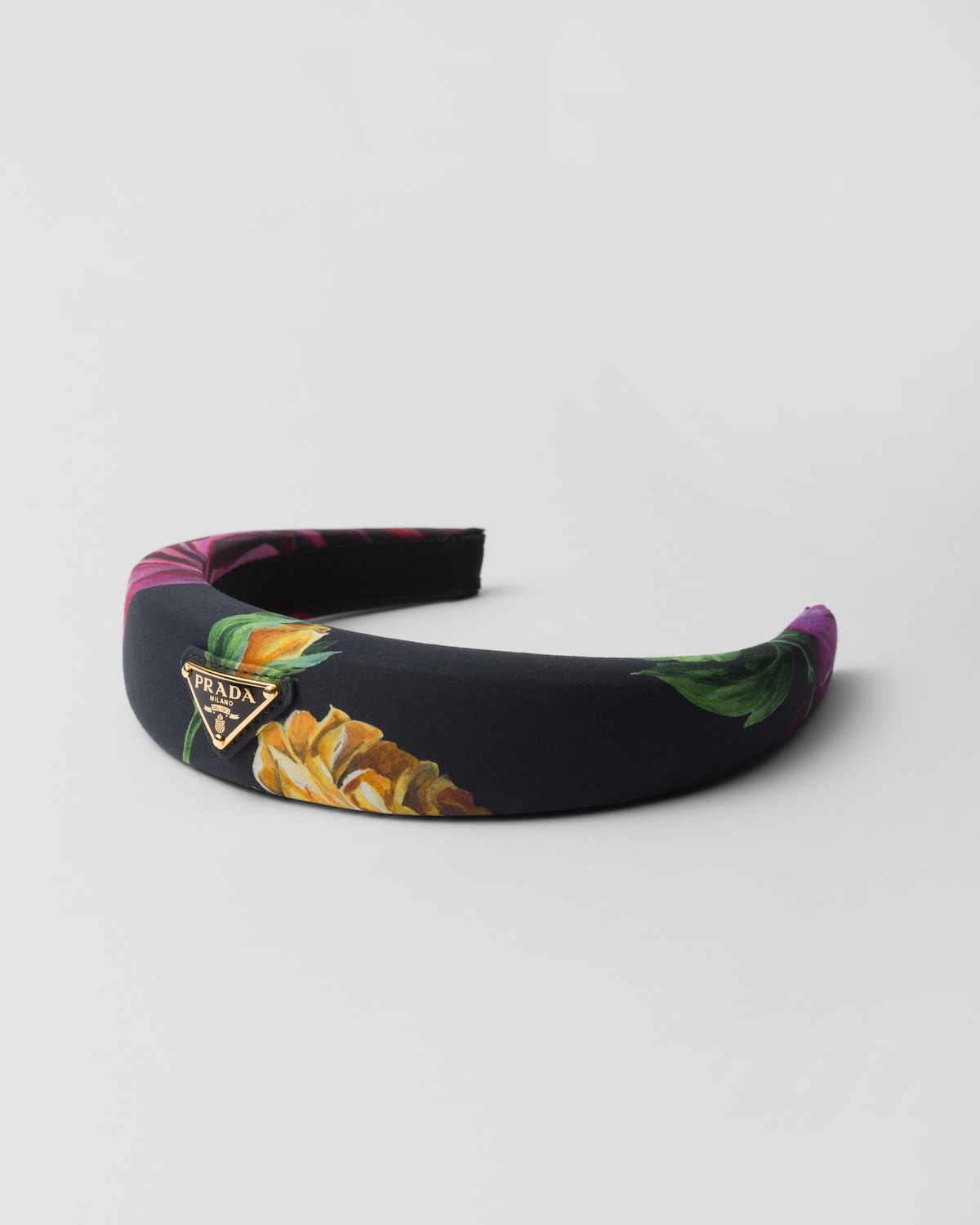 Black Printed Fabric Headband | PRADA