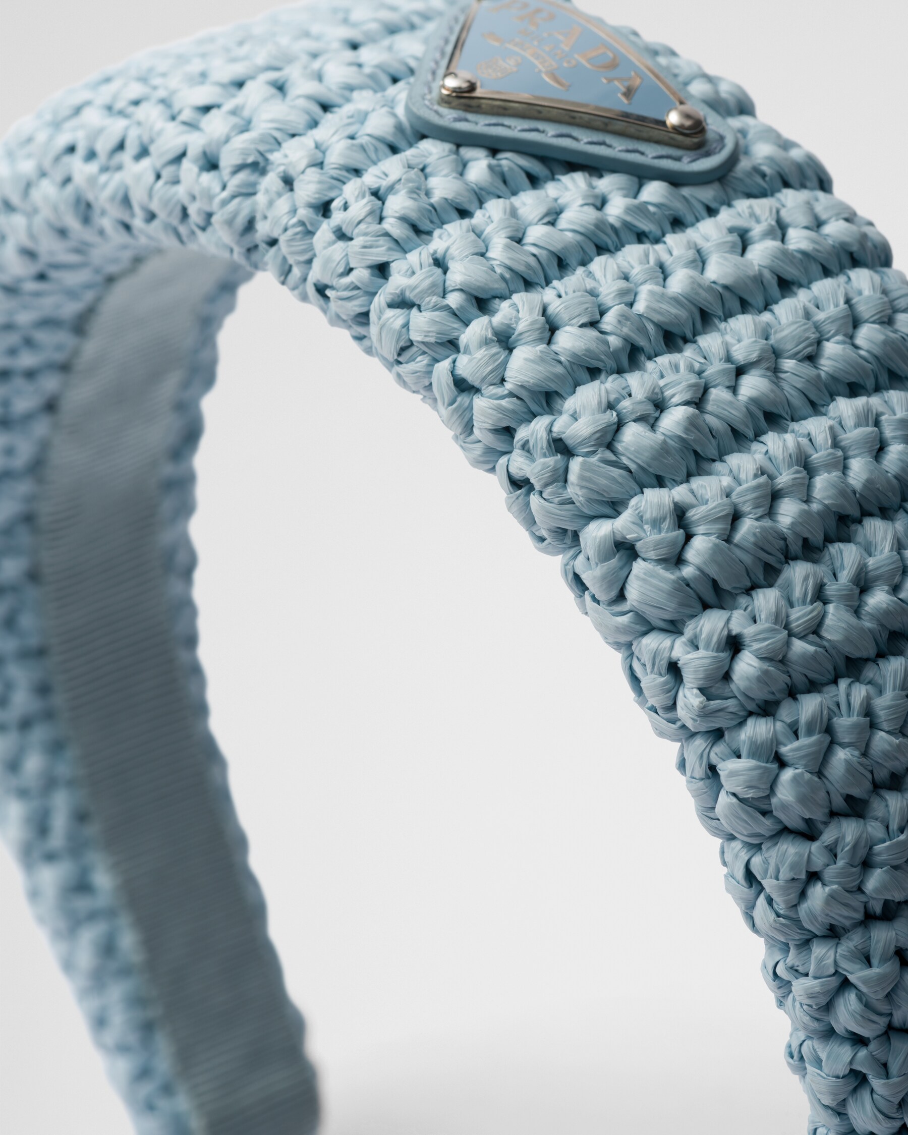 Sky Blue Crochet Headband | PRADA