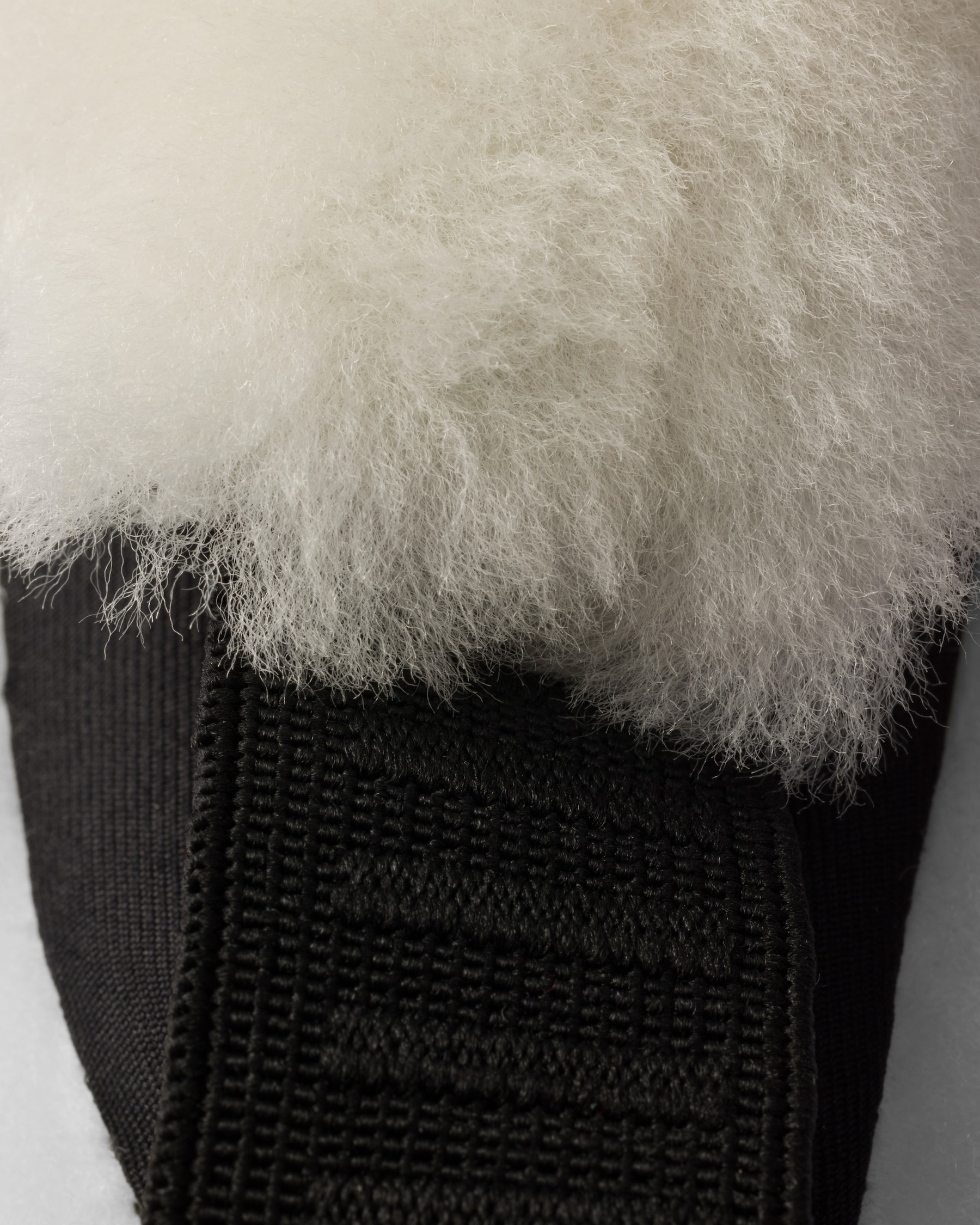 White Shearling Headband | PRADA