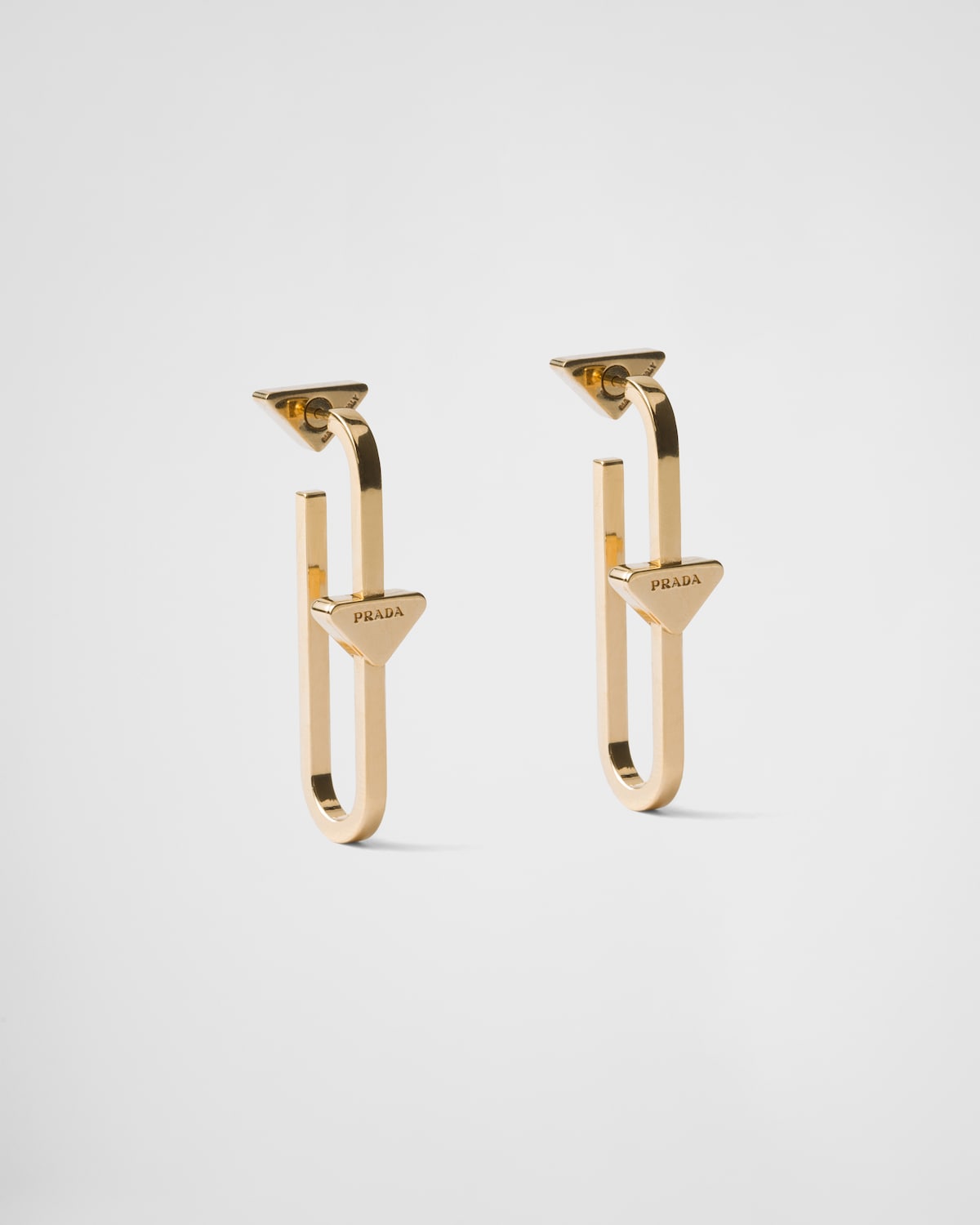 Gold Metal Earrings | PRADA