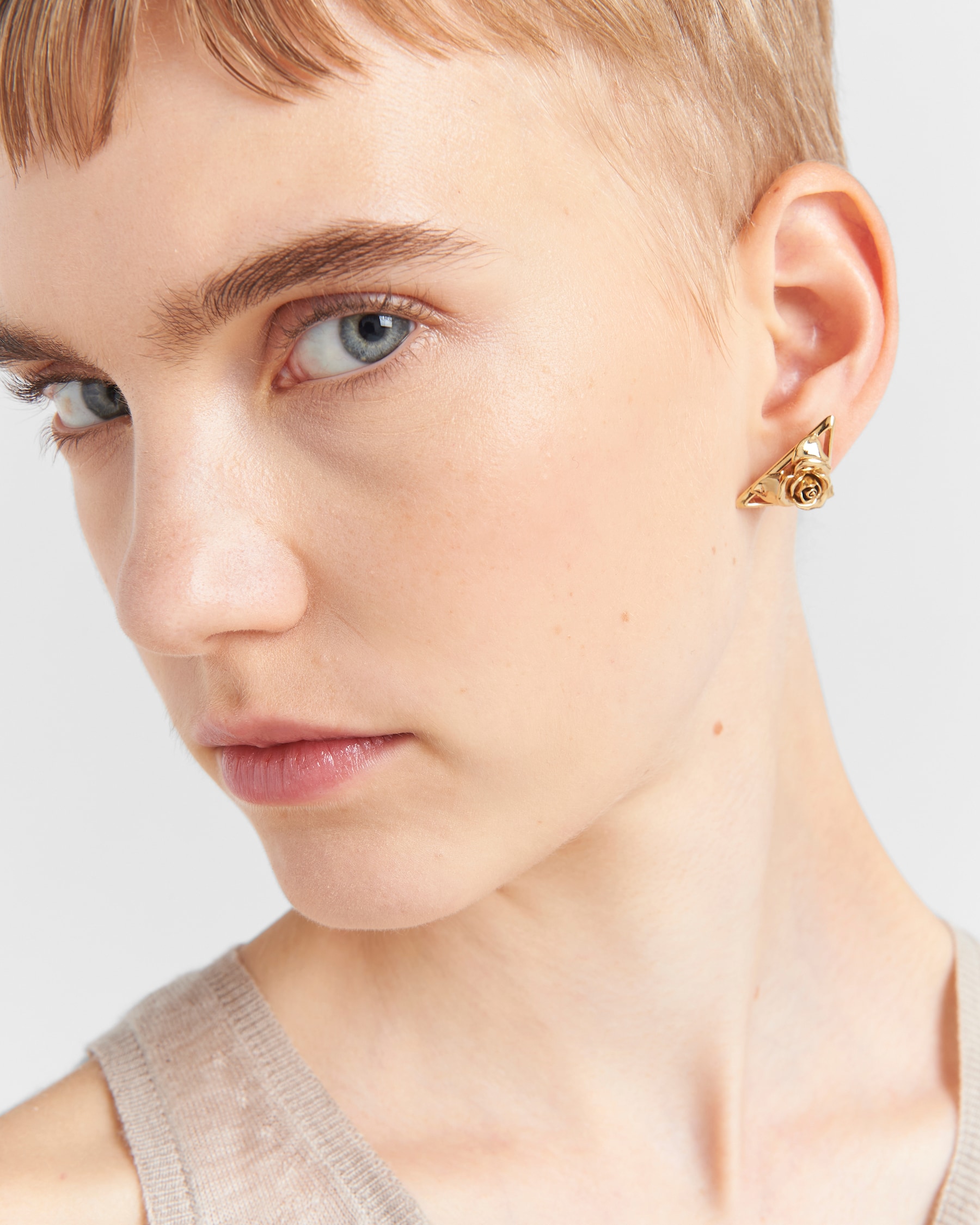 Gold Metal Earrings | PRADA
