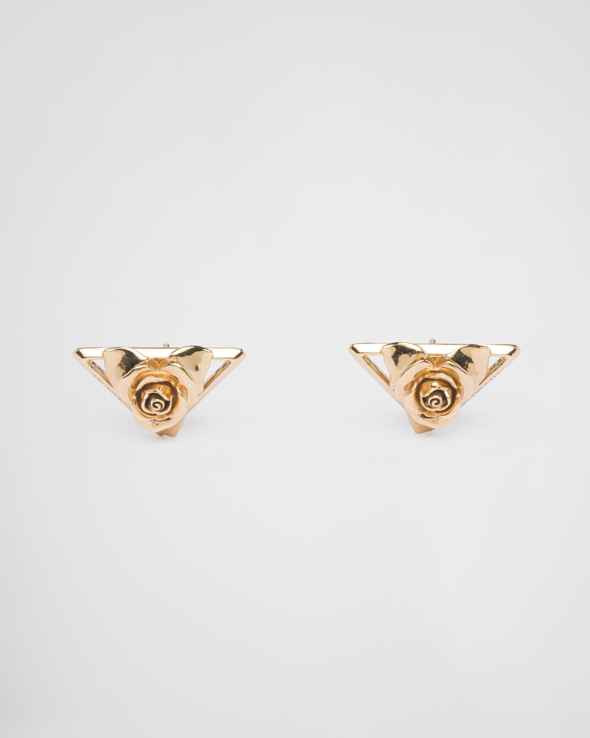 Gold Metal Earrings | PRADA