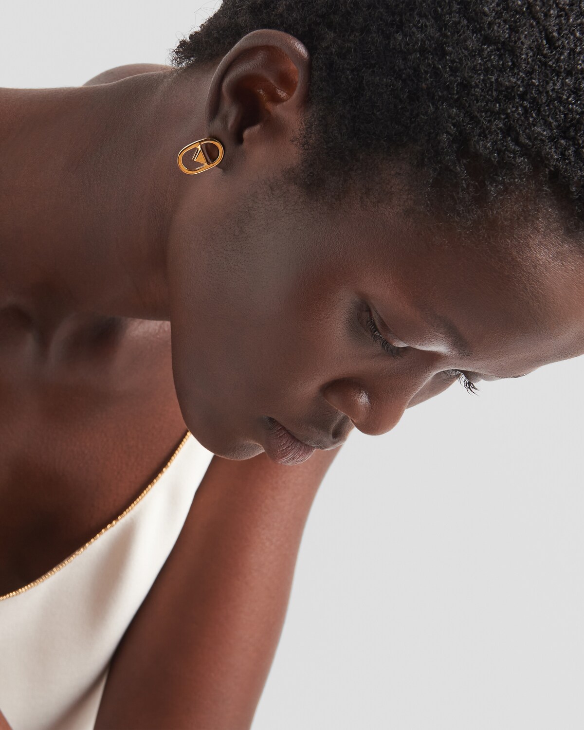 Gold Metal Earrings | PRADA