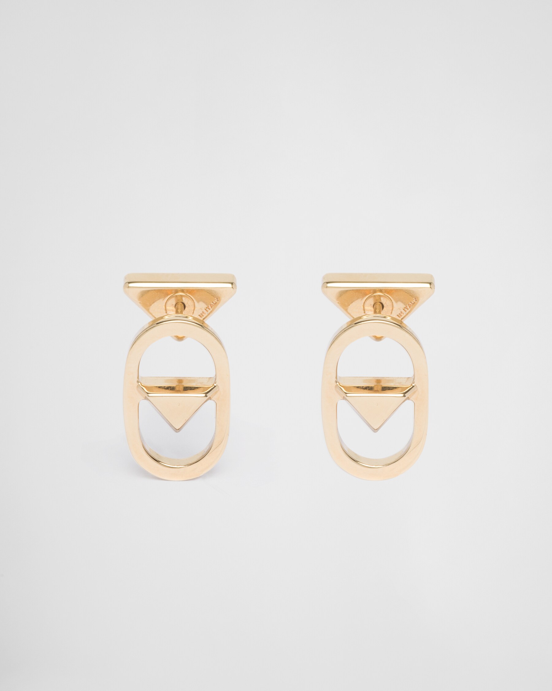 Gold Metal Earrings | PRADA