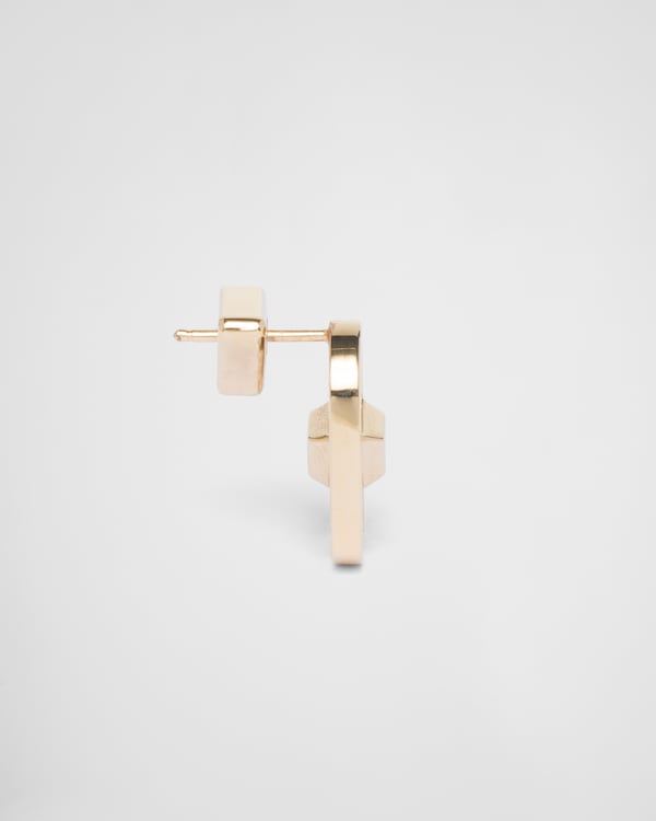 Gold Metal Earrings | PRADA