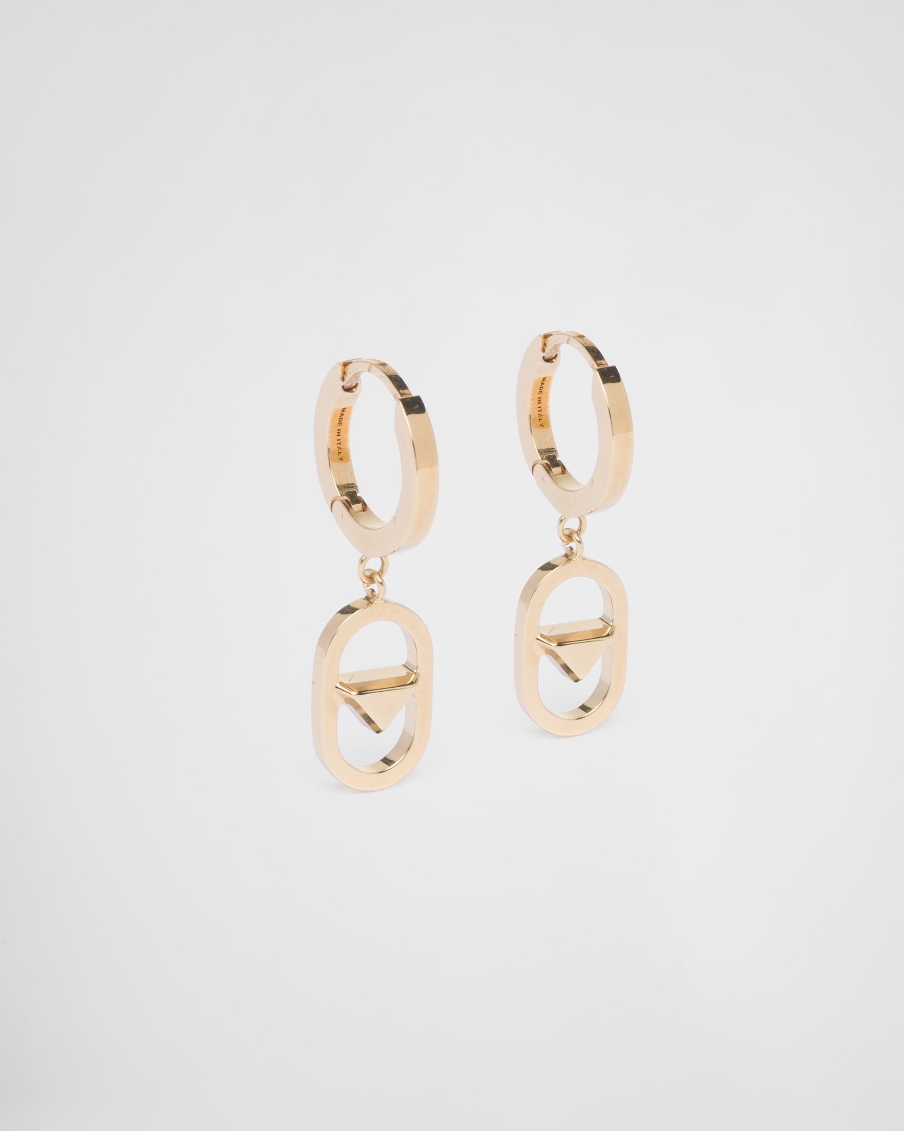 Gold Metal Earrings | PRADA