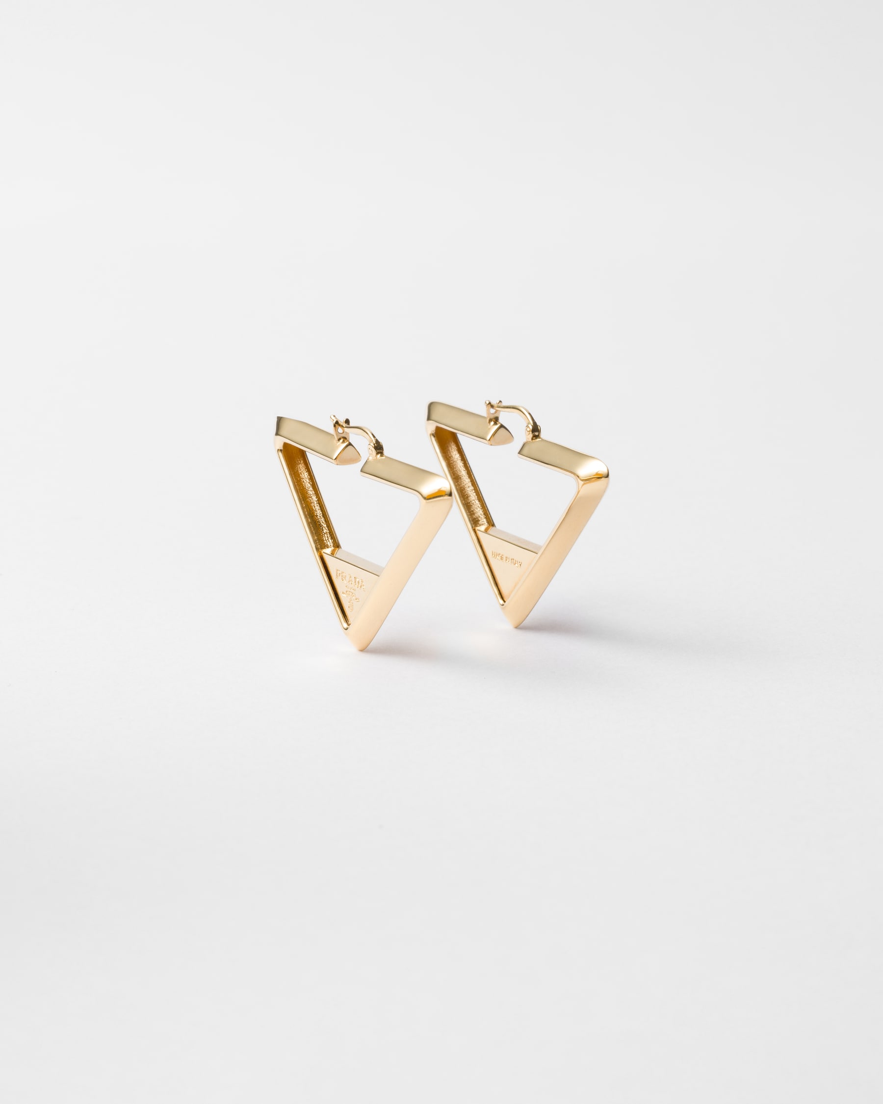 Gold Metal Earrings | PRADA