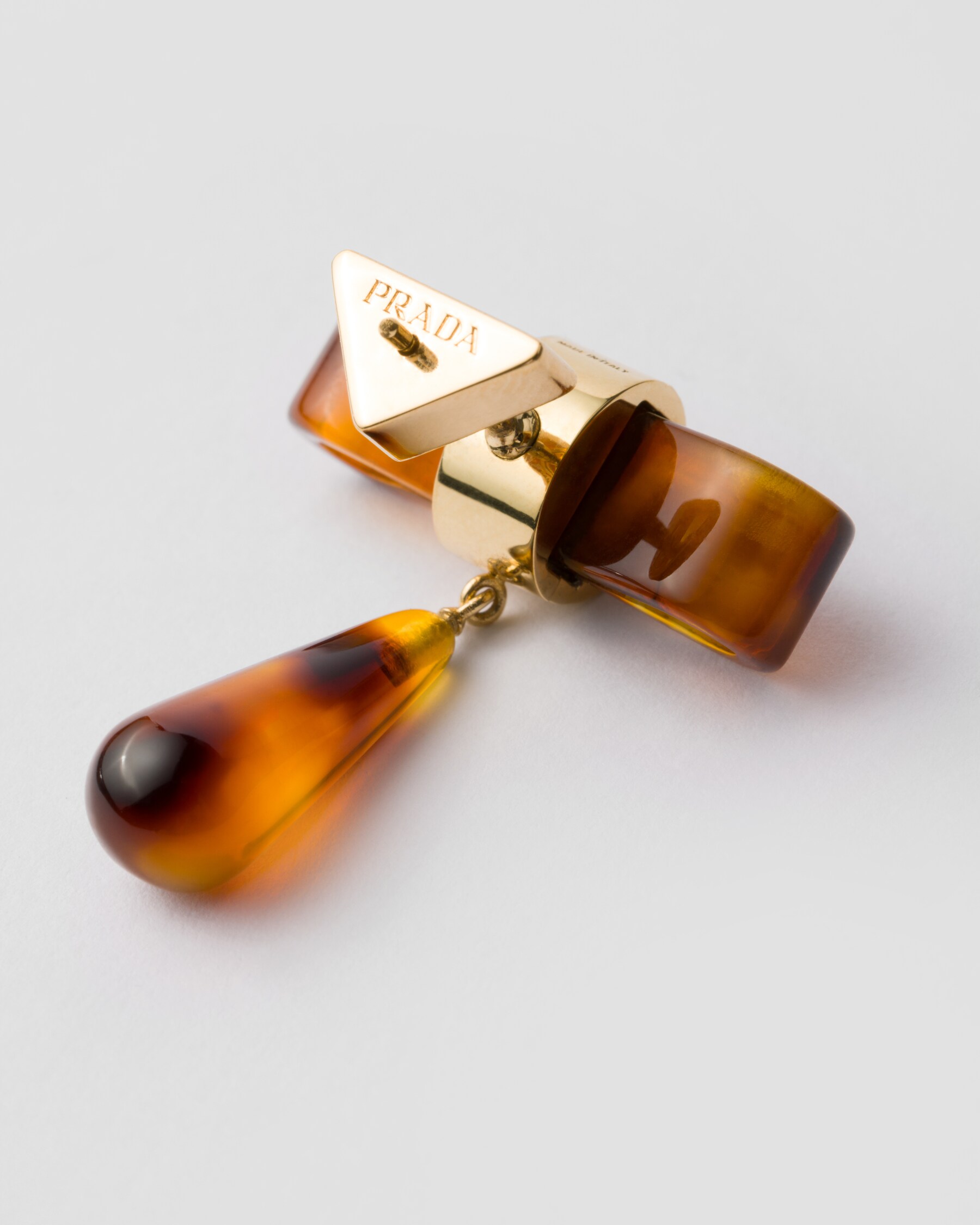 Honey/tortoiseshell Metal Earrings | PRADA