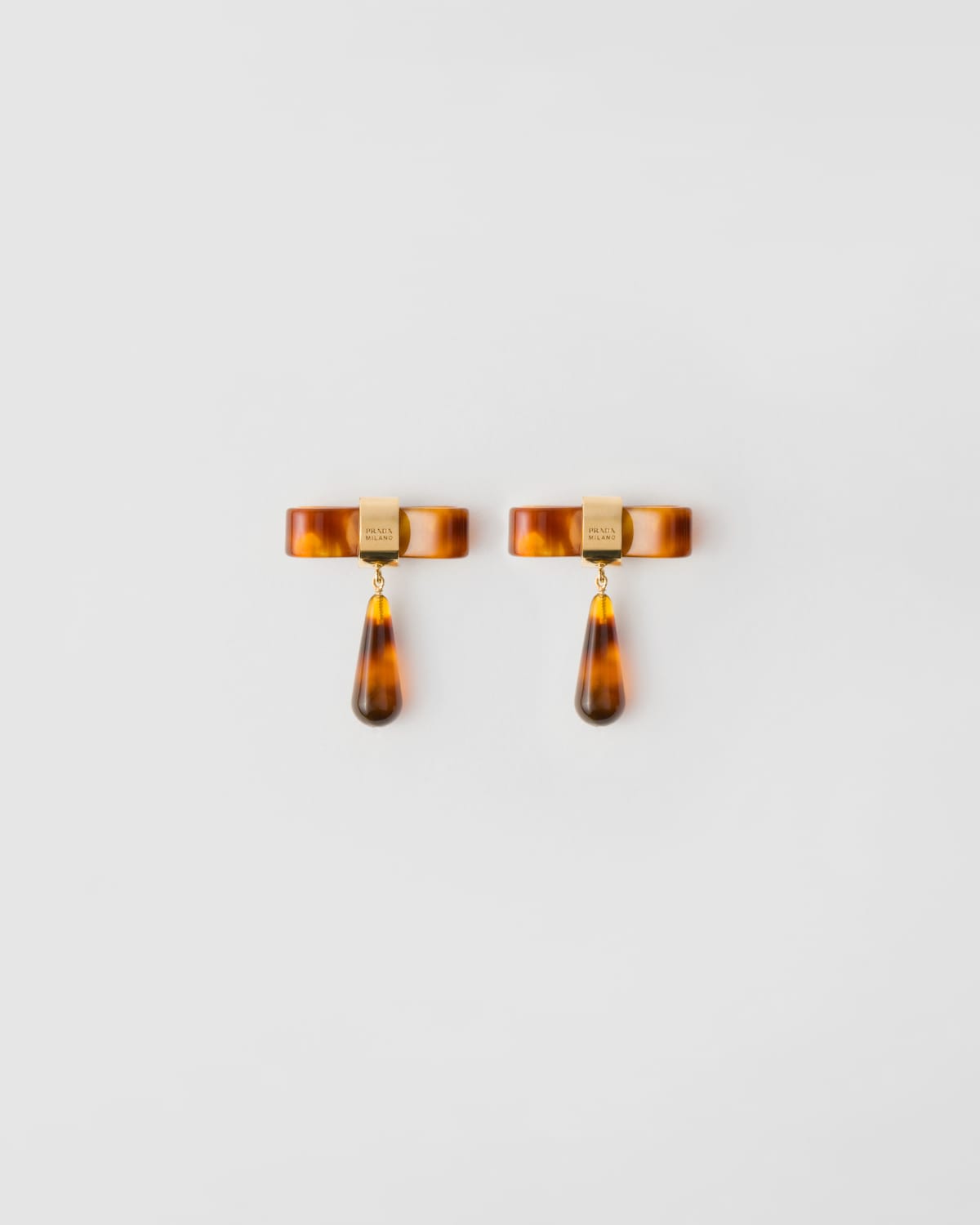 Honey/tortoiseshell Metal Earrings | PRADA