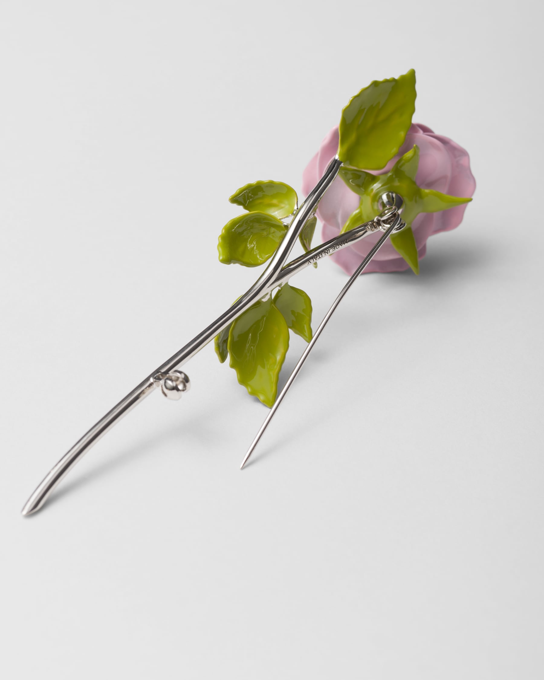 Petal Pink Enameled Metal Brooch | PRADA