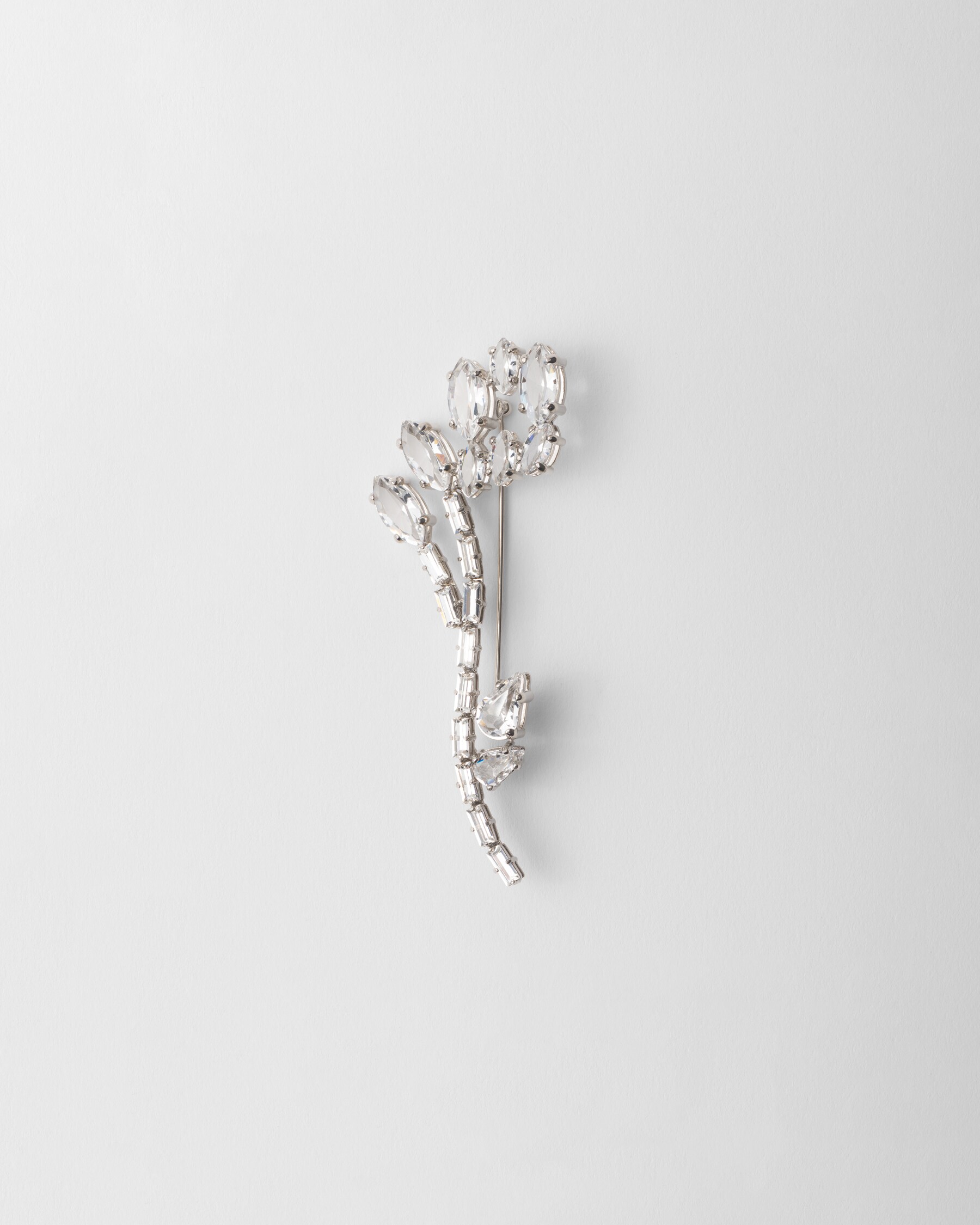 Crystal Metal Brooch With Crystals | PRADA