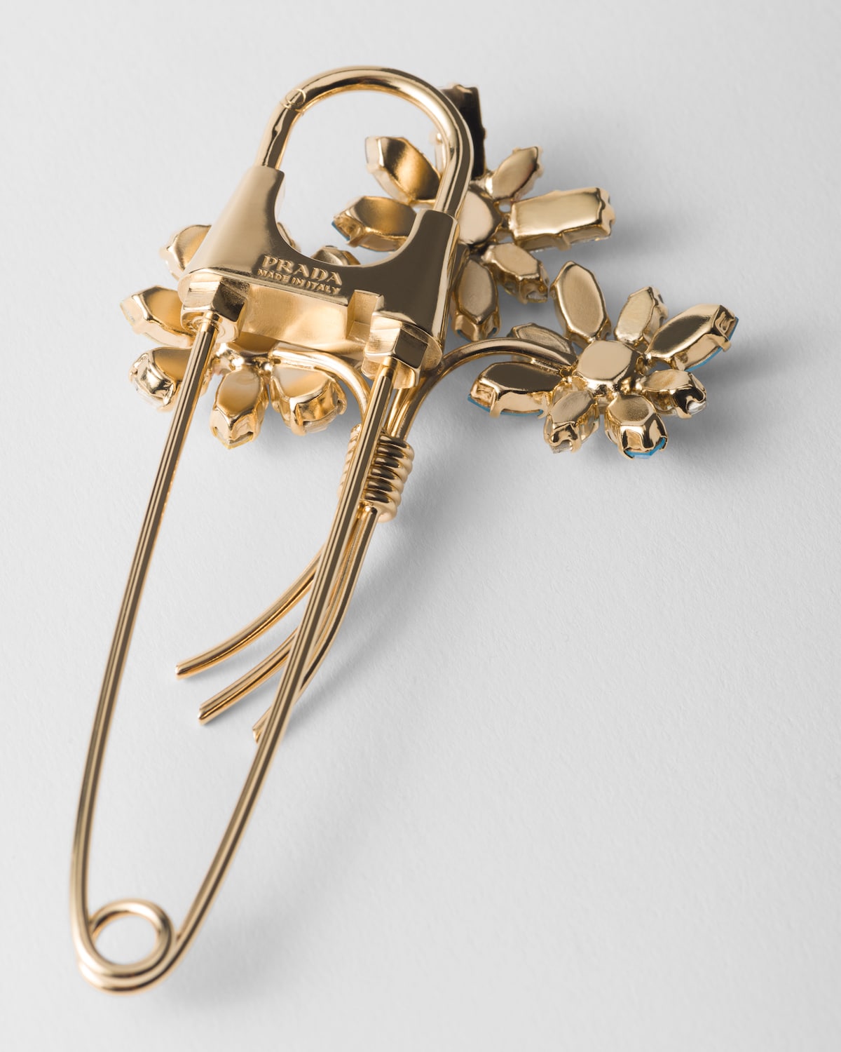 Multicolored Metal Brooch With Crystals | PRADA