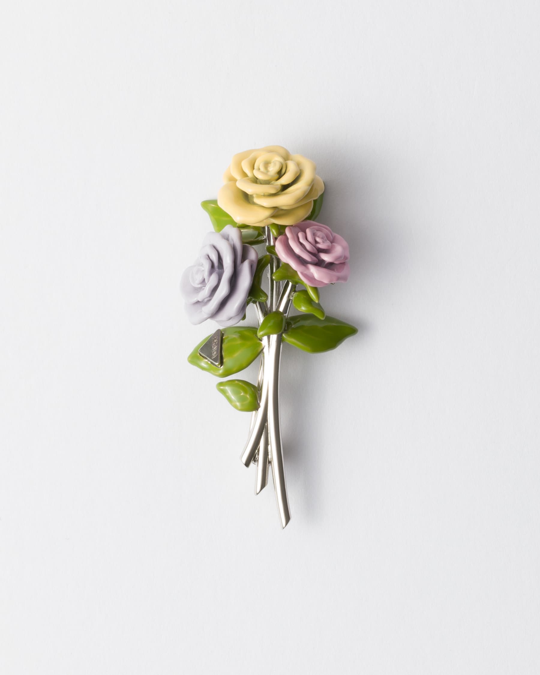 Sunny Yellow Enameled Metal Brooch | PRADA