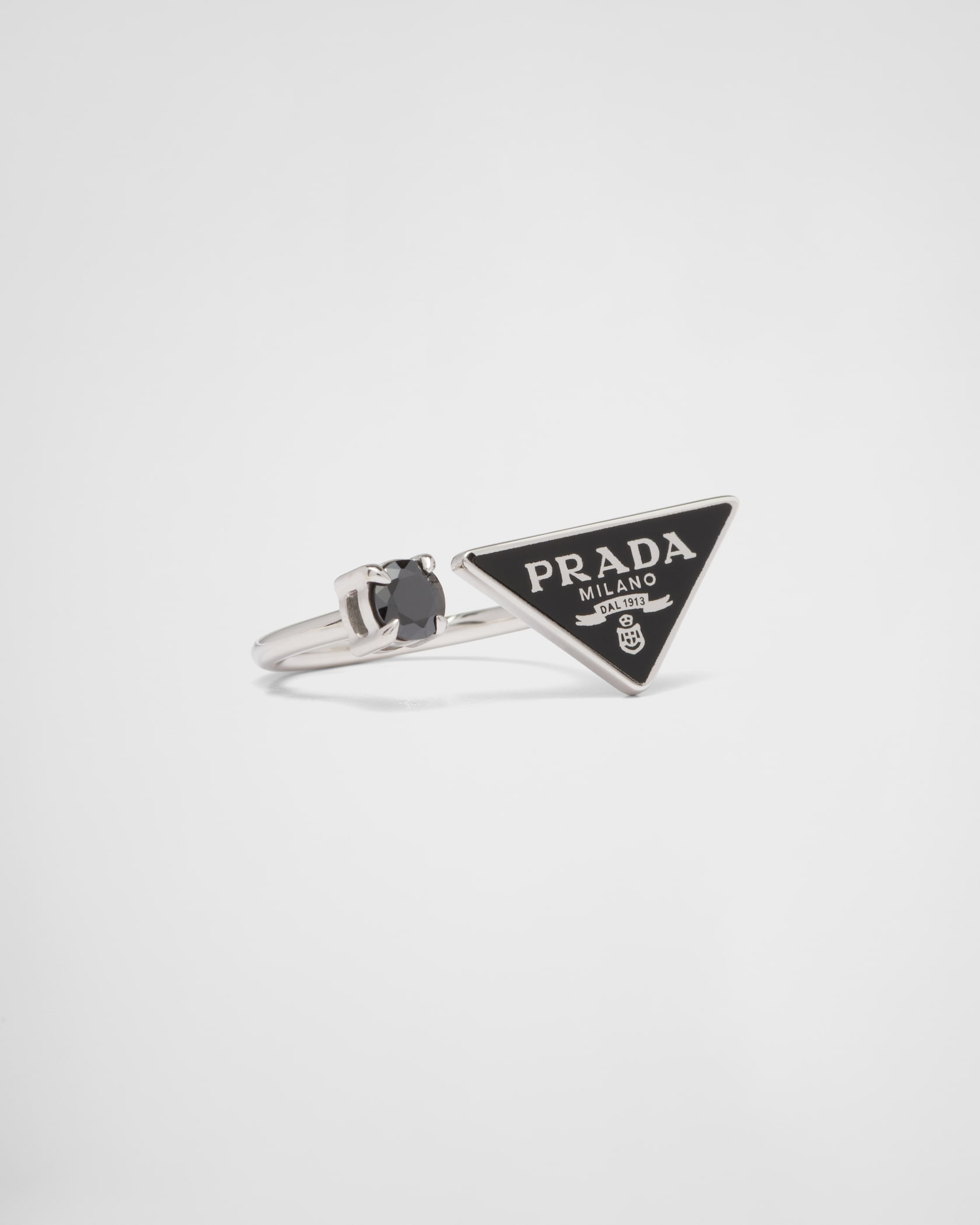 Black/black Diamond Prada Symbole Ring | PRADA