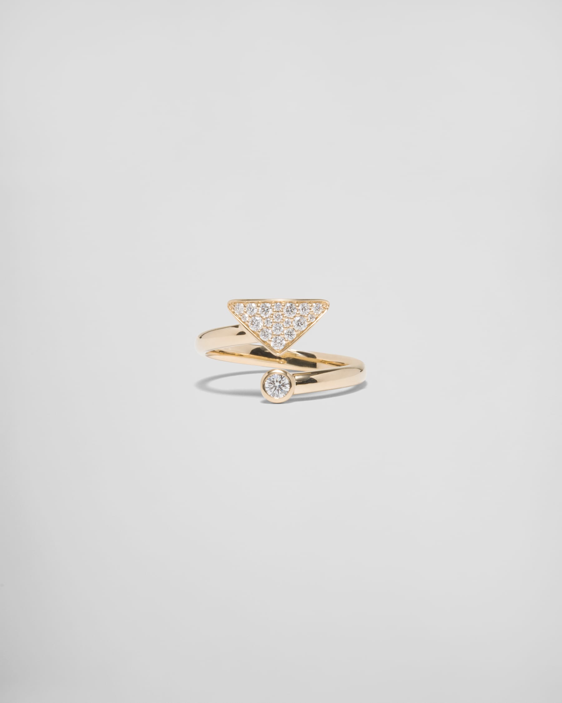 Gold/white Eternal Gold Contrarié Ring In Yellow Gold With Diamonds | PRADA