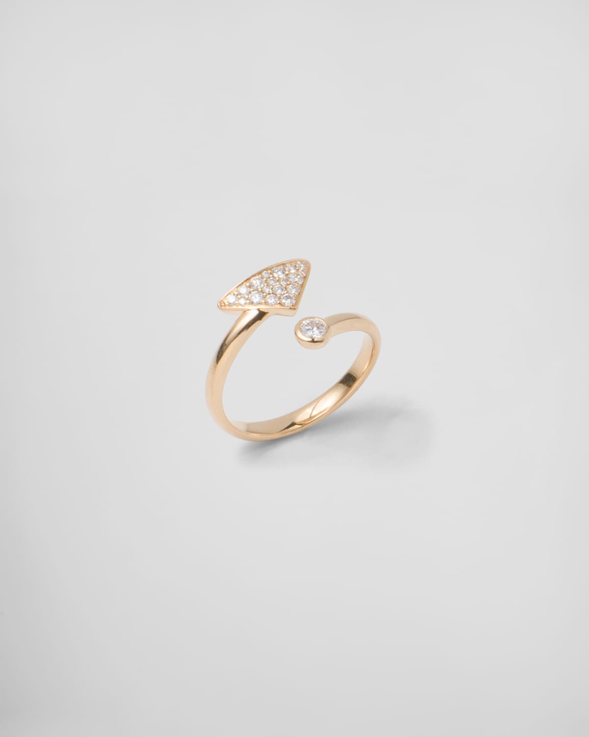 Gold/white Eternal Gold Contrarié Ring In Yellow Gold With Diamonds | PRADA