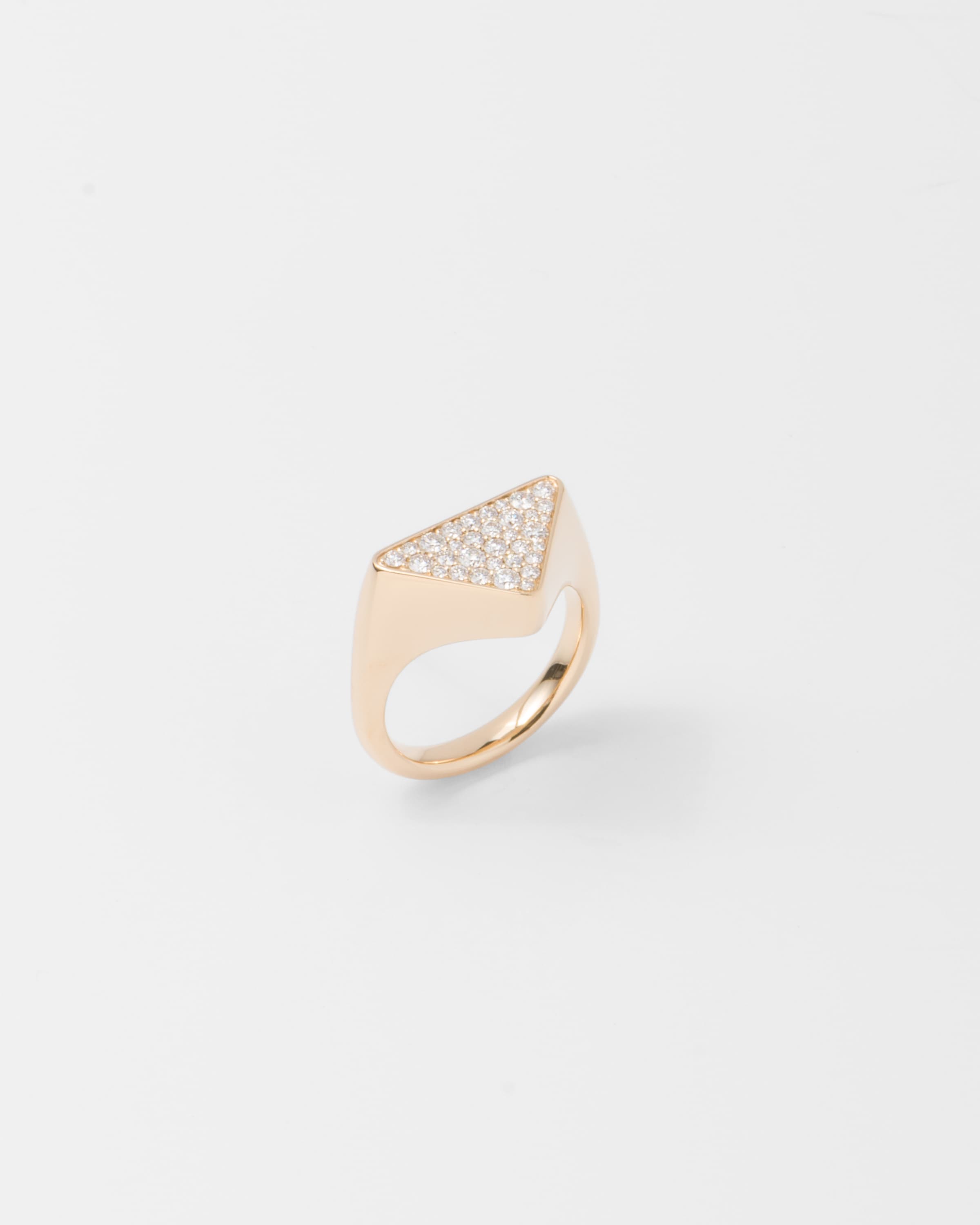 Gold/white Eternal Gold Signet Ring In Yellow Gold With Diamonds | PRADA