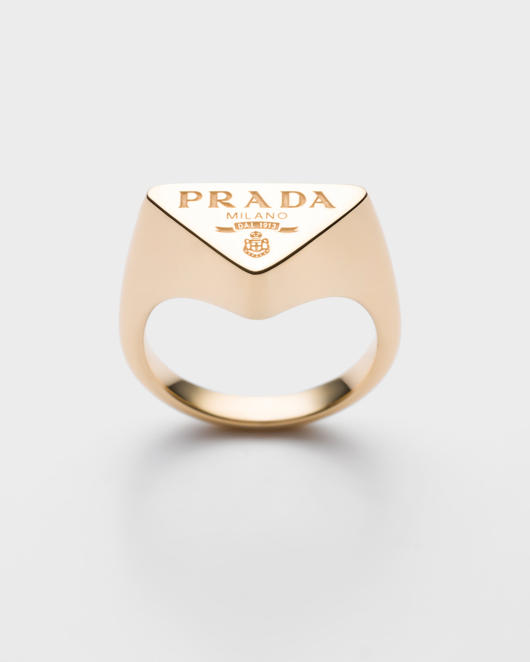 Gold Eternal Gold Signet Ring In Yellow Gold | PRADA