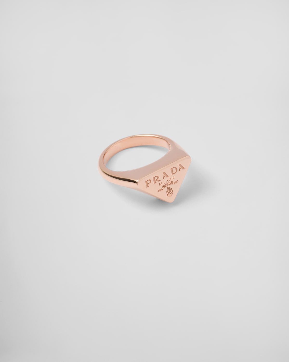 Rose Gold Eternal Gold Signet Ring In Pink Gold | PRADA