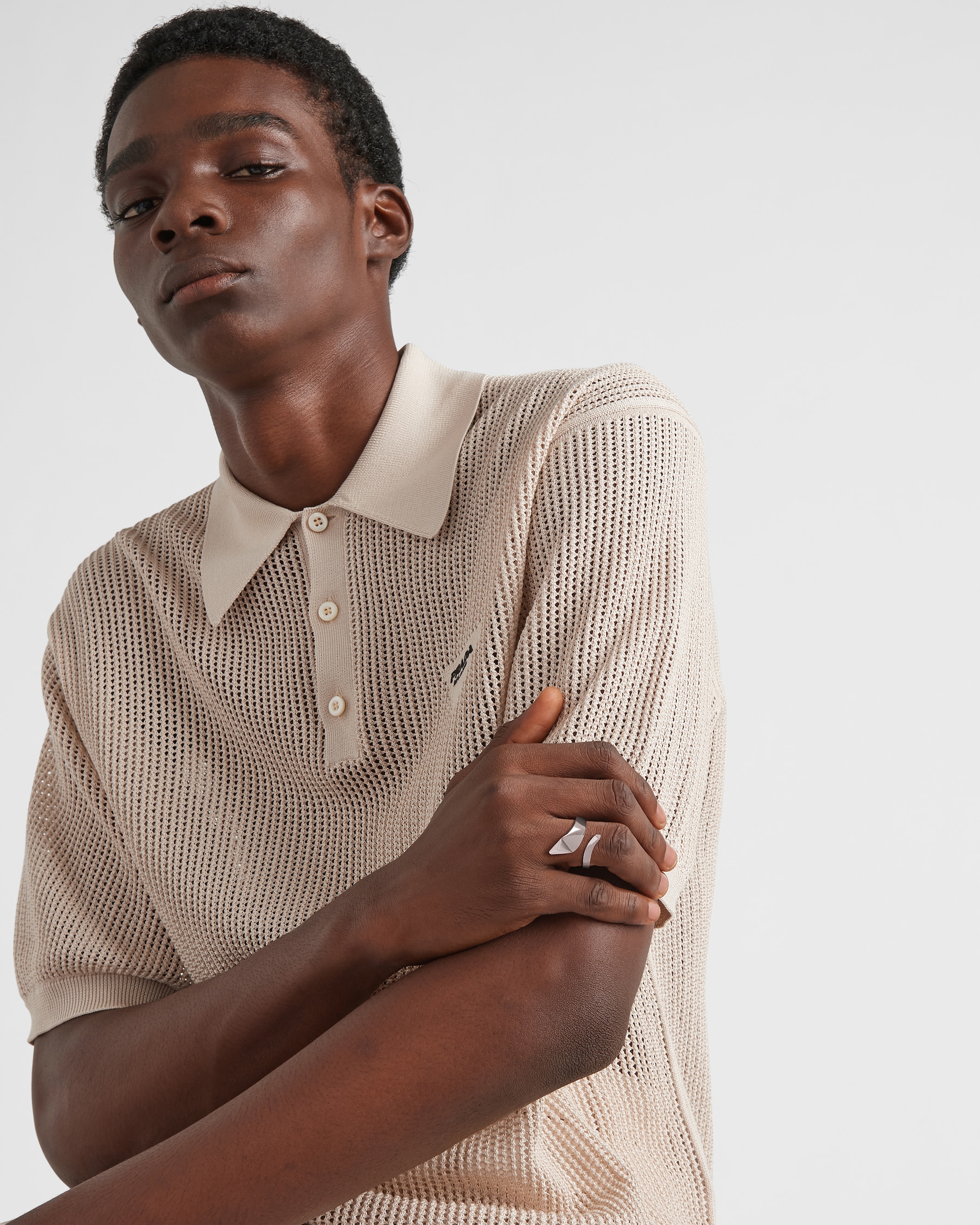 White Gold Eternal Gold Snake Mini Ring In White Gold | PRADA