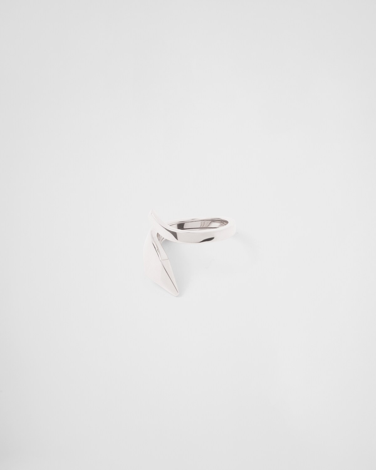 White Gold Eternal Gold Snake Mini Ring In White Gold | PRADA