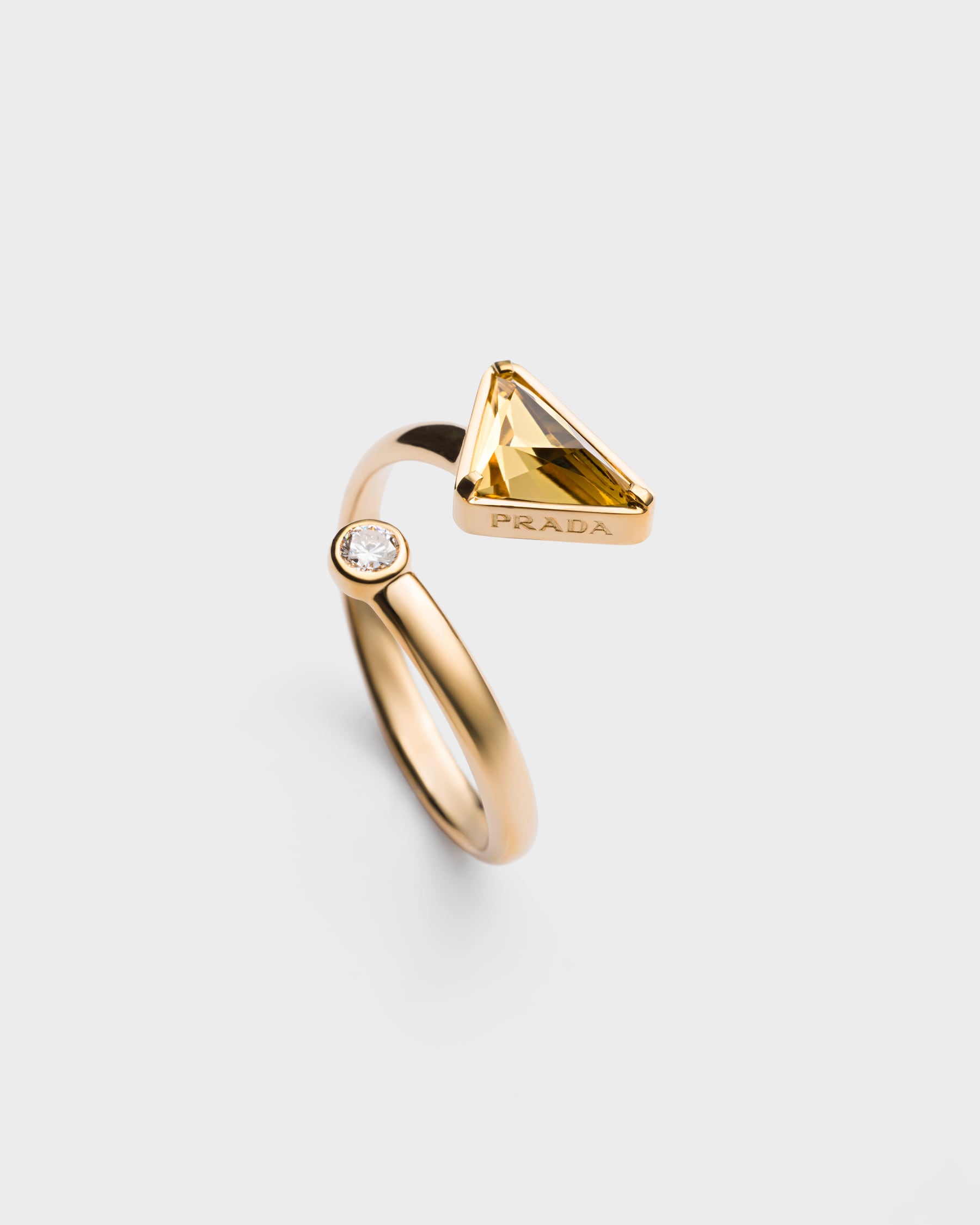 Yellow Gold/white/green Quartz Eternal Gold Contrarié Ring In Yellow ...