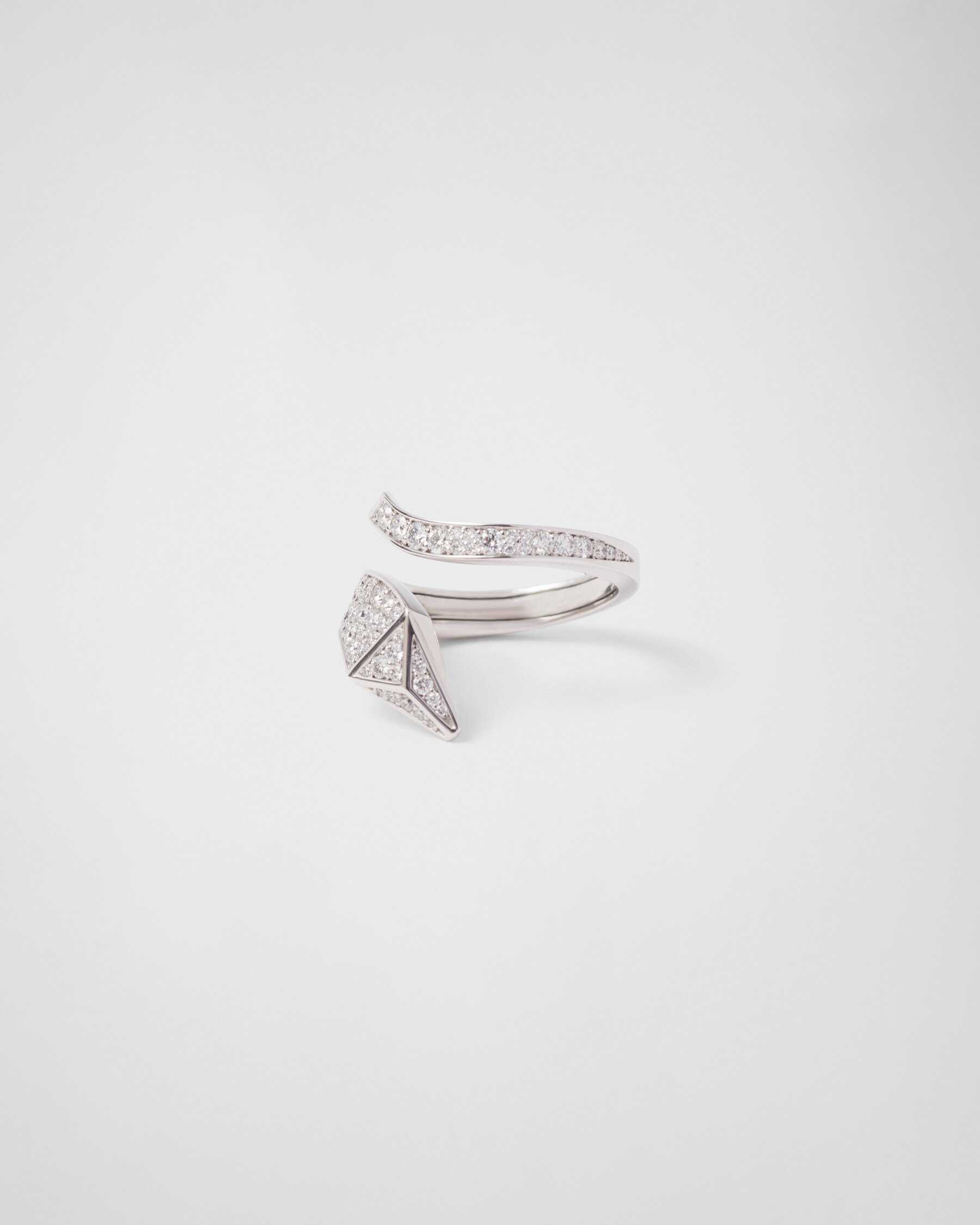 White Gold/ White Eternal Gold Snake Mini Ring In White Gold And ...