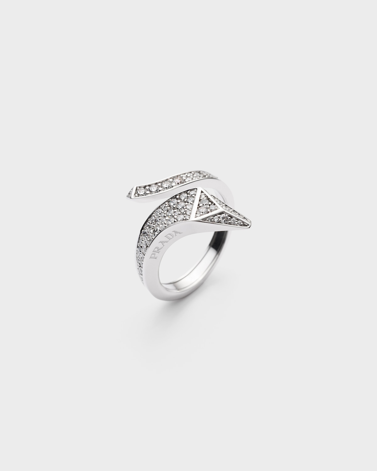 White Gold/ White Eternal Gold Snake Mini Ring In White Gold And ...
