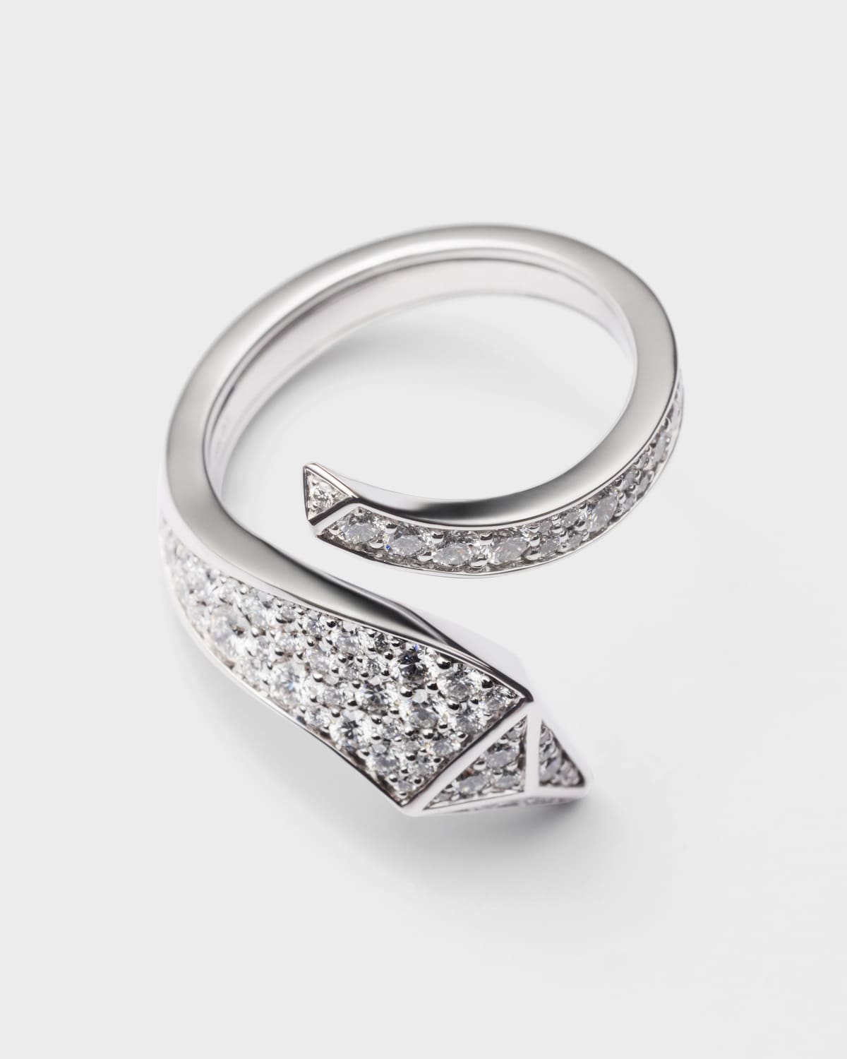 White Gold/ White Eternal Gold Snake Mini Ring In White Gold And ...