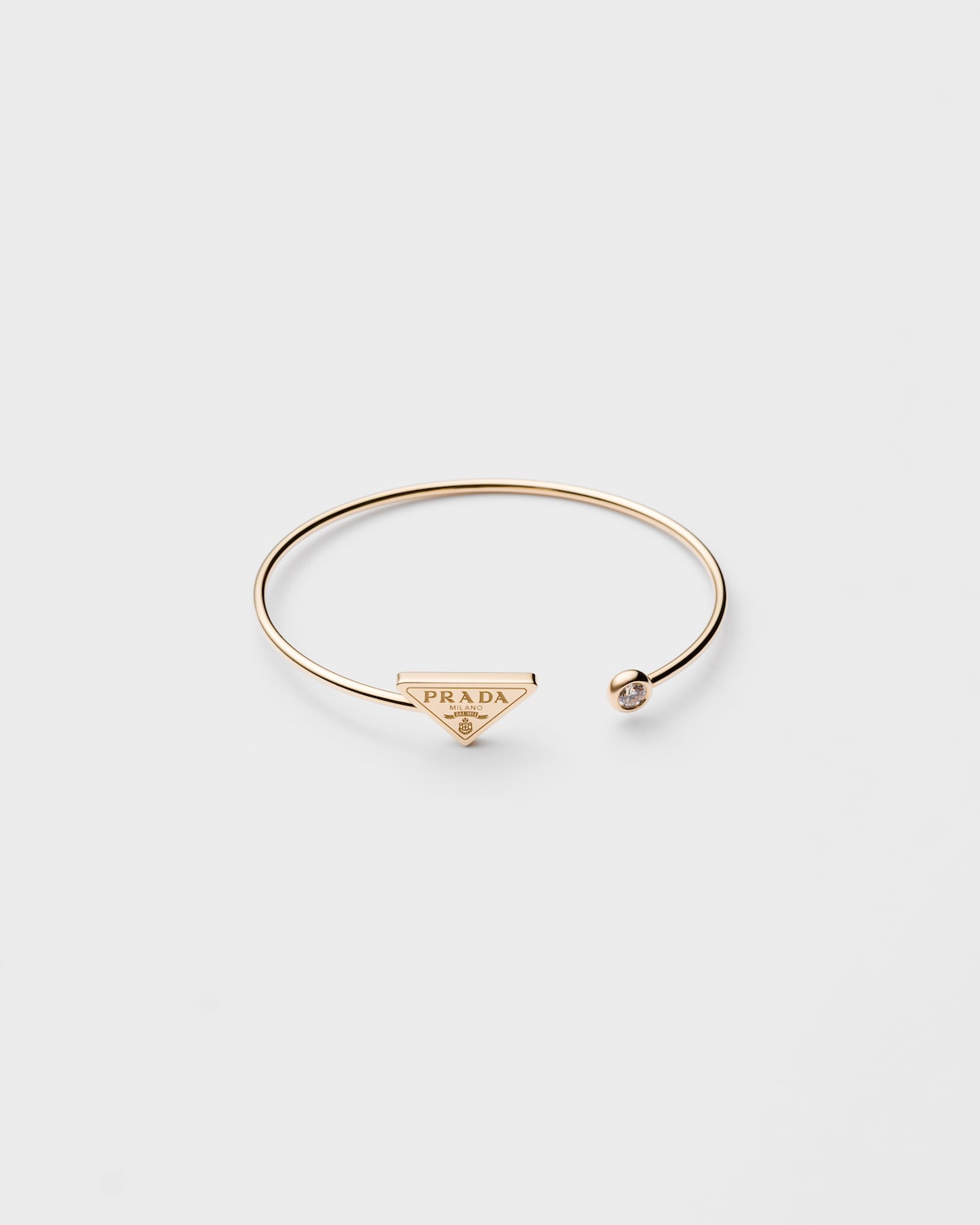 Gold/white Eternal Gold Bangle Bracelet In Yellow Gold With Diamond | PRADA